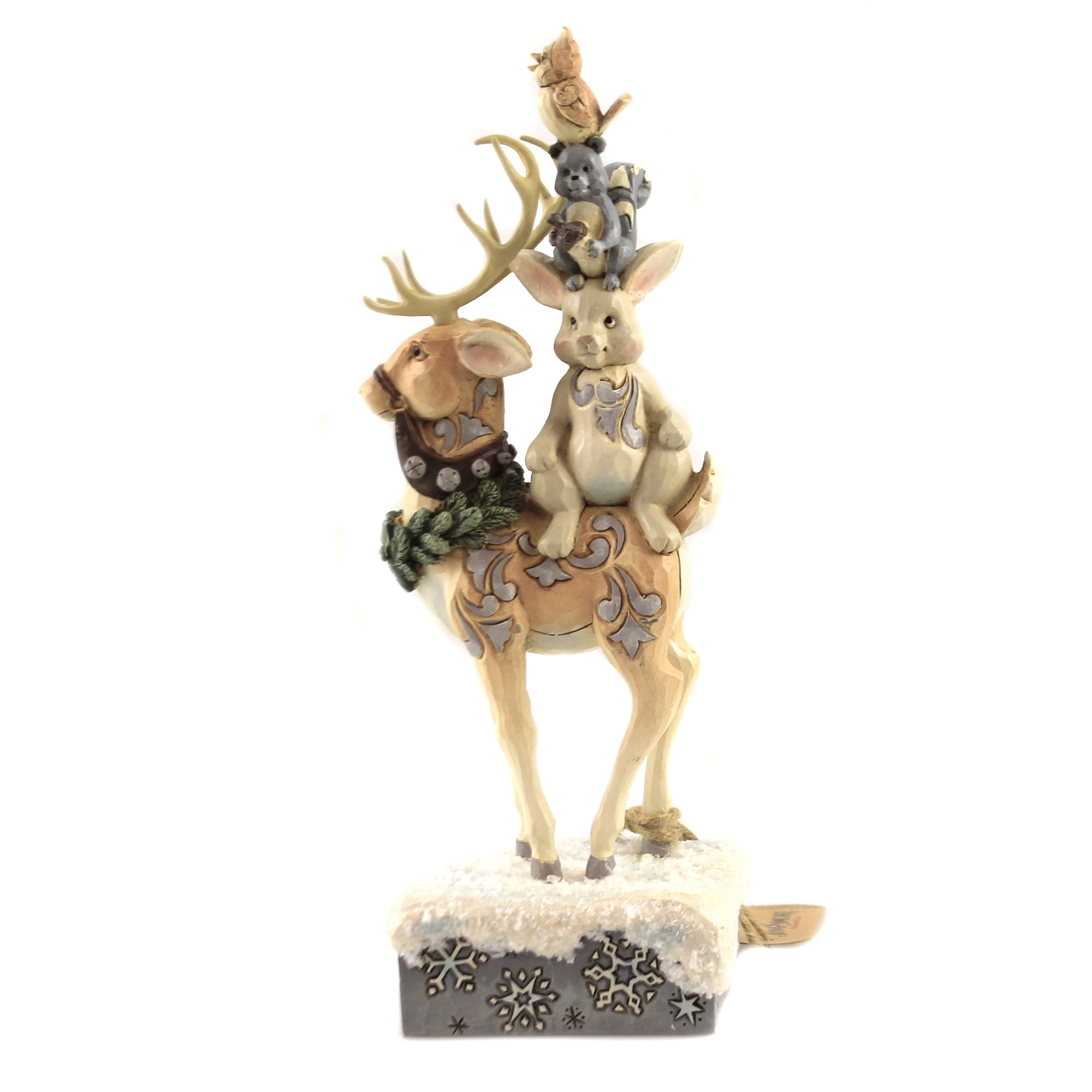 Jim Shore Winter Friends Make Season Bright Polyresin White Woodland ...