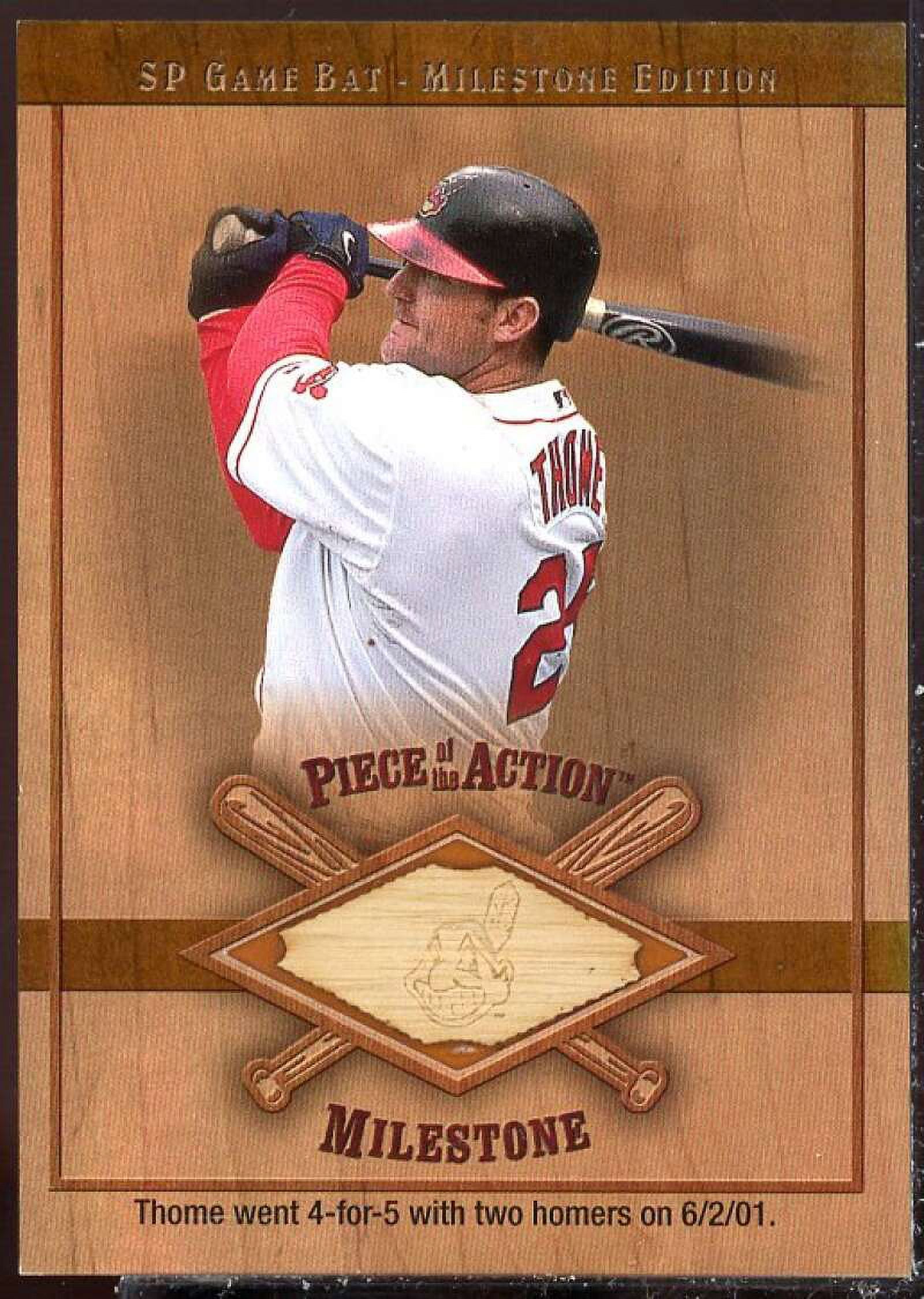 Jim Thome Card 2001 SP Game Bat Milestone Piece of Action Milestone #JT ...