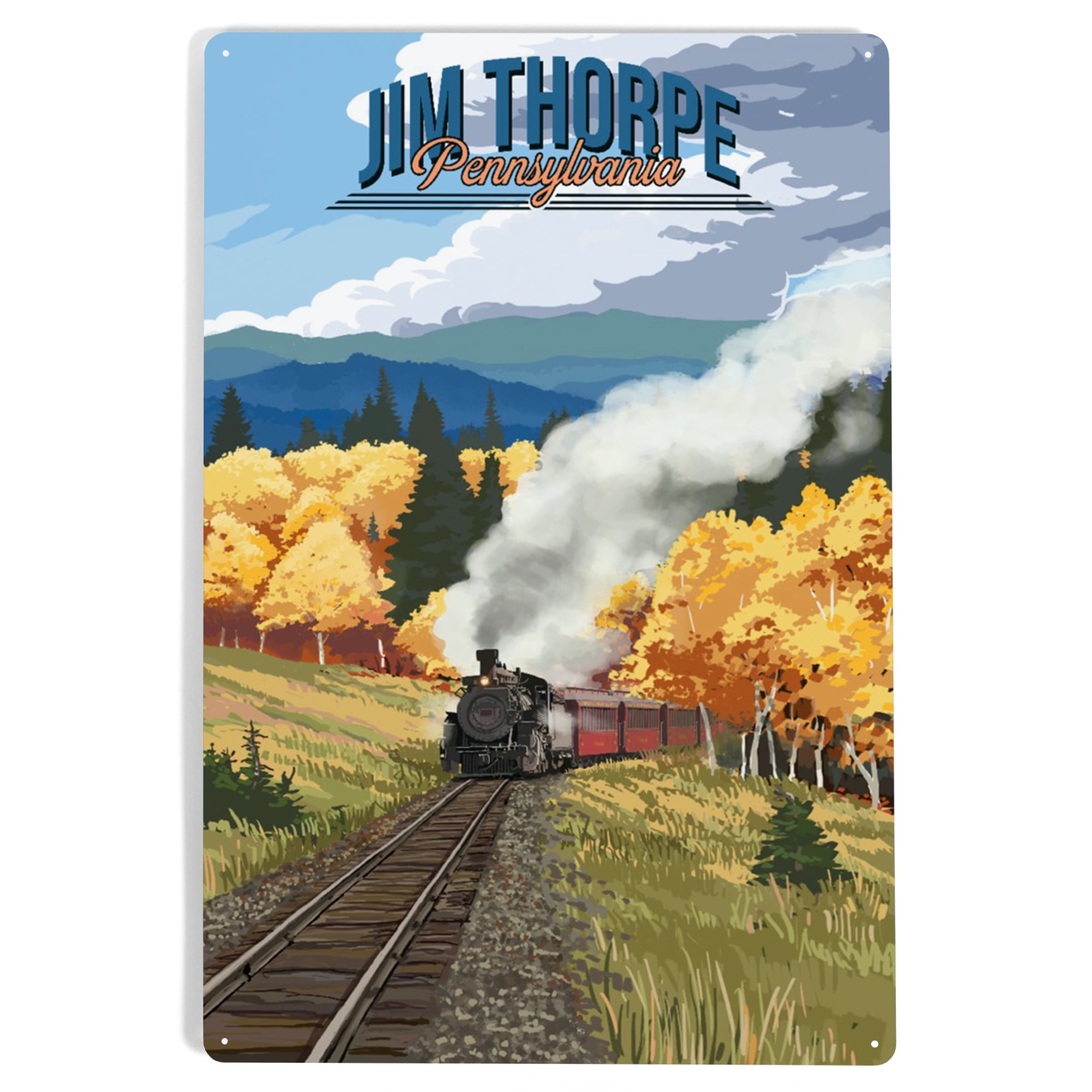 Jim Thorpe, Pennsylvania, Autum Train Scene, Pocono Mountains (12x18 ...
