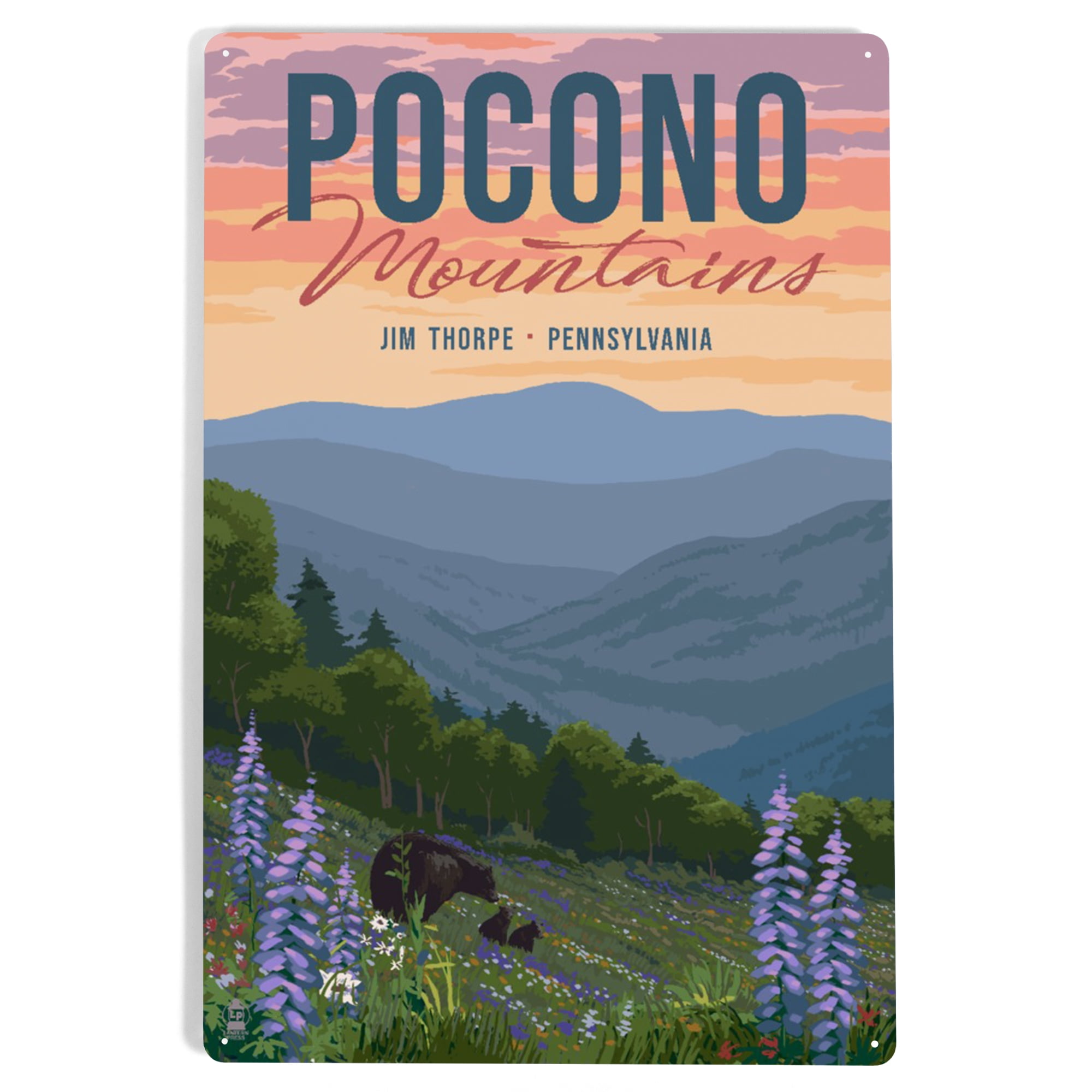 Jim Thorpe, Pennsylvania, Pocono Mountains, Bear and Spring Flowers ...