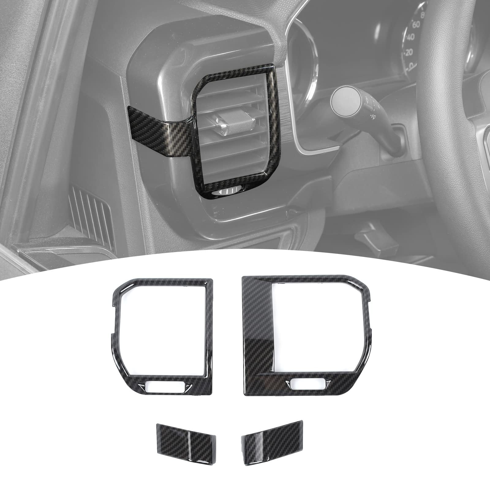 Jimen for 2021+ F150 Central Console Side Air Vent Outlet Panel Cover Trim Compatible with Ford ...