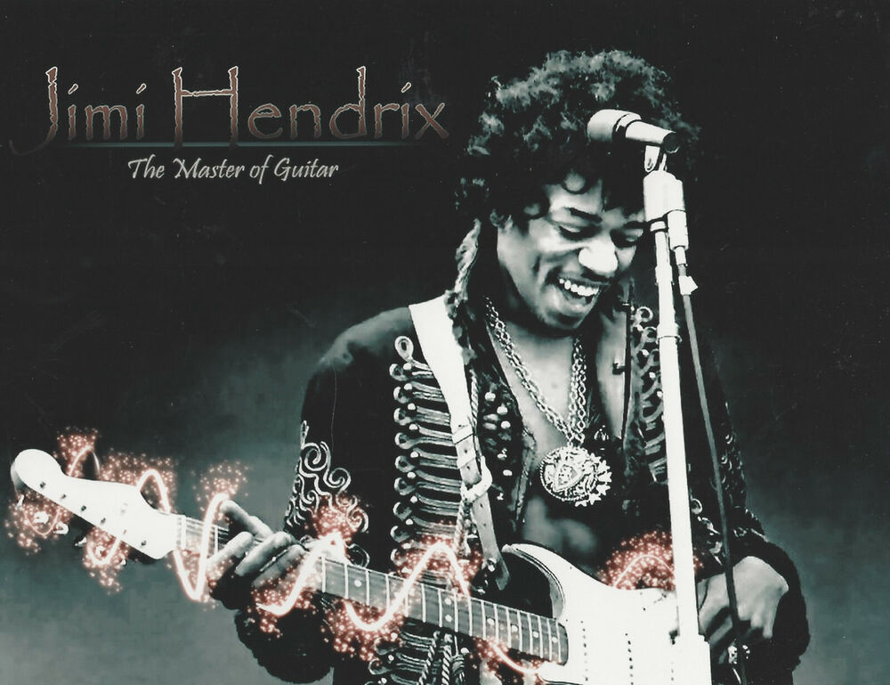 Jimi Hendrix 8x10 great color The Master of Guitar Photo Poster ...