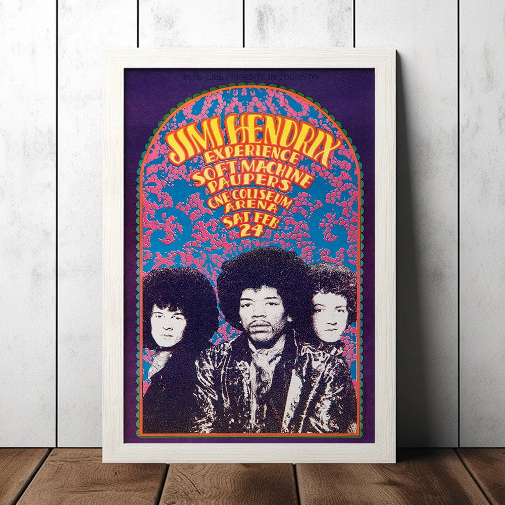 Jimi Hendrix Experience 1968 Concert Poster - Music Fan Collectibles ...