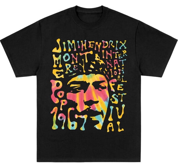 Jimi Hendrix Monterey Pop M, L, XL, 2XL Black T-Shirt - Walmart.com