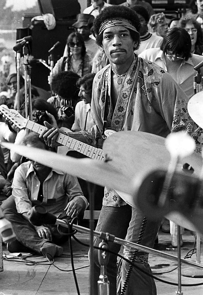 Jimi Hendrix Performing on Stage for Large Crowd Photo Print (24 x 30 ...