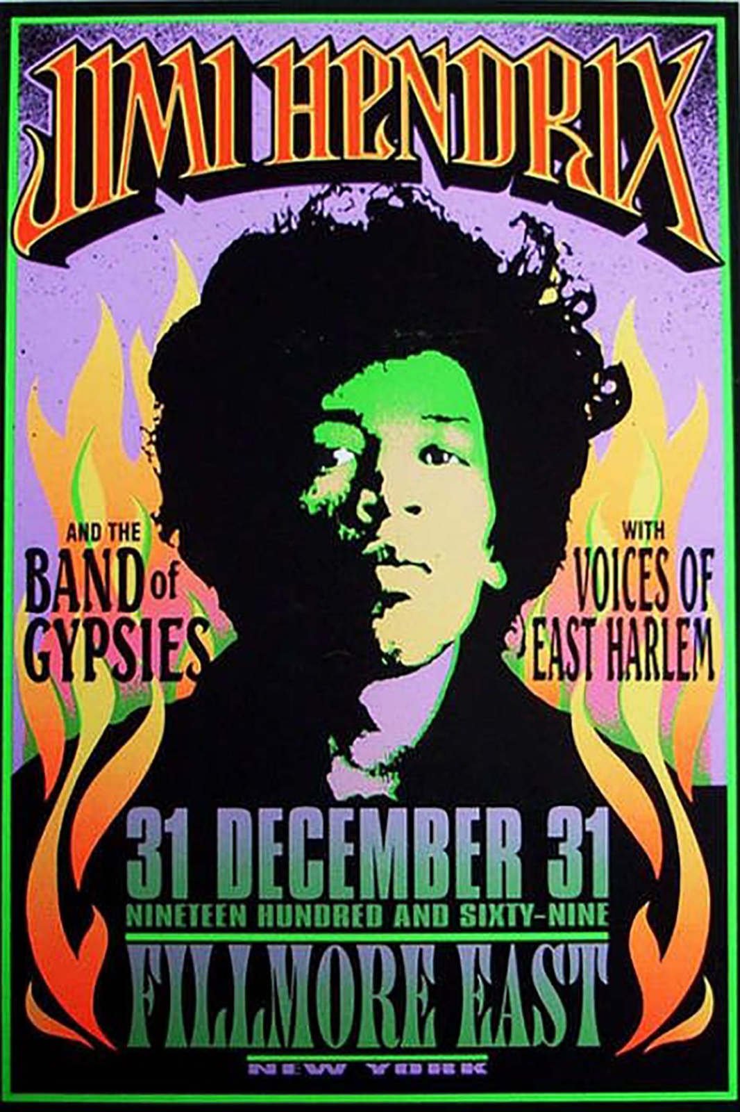 Jimi Hendrix Poster 24x36 Legendary Rock Icon with Electric Guitar ...