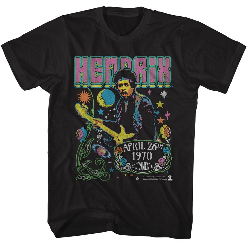 Jimi Hendrix Stars And Flowers Music Shirt - Walmart.com