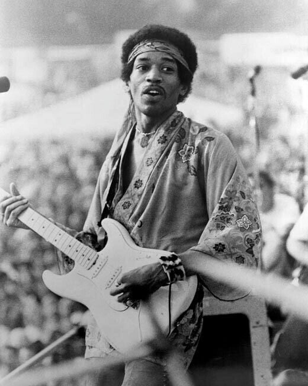 Jimi Hendrix playing his guitar at outdoor concert 24x36 Poster ...