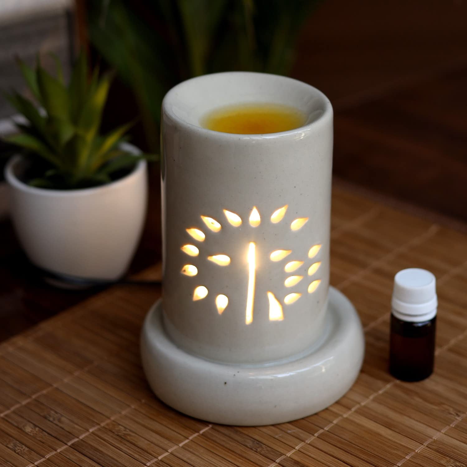 Jimkia Diffuser Set Ceramic Electric Diffuser Cylinder Shape Sun Flower ...