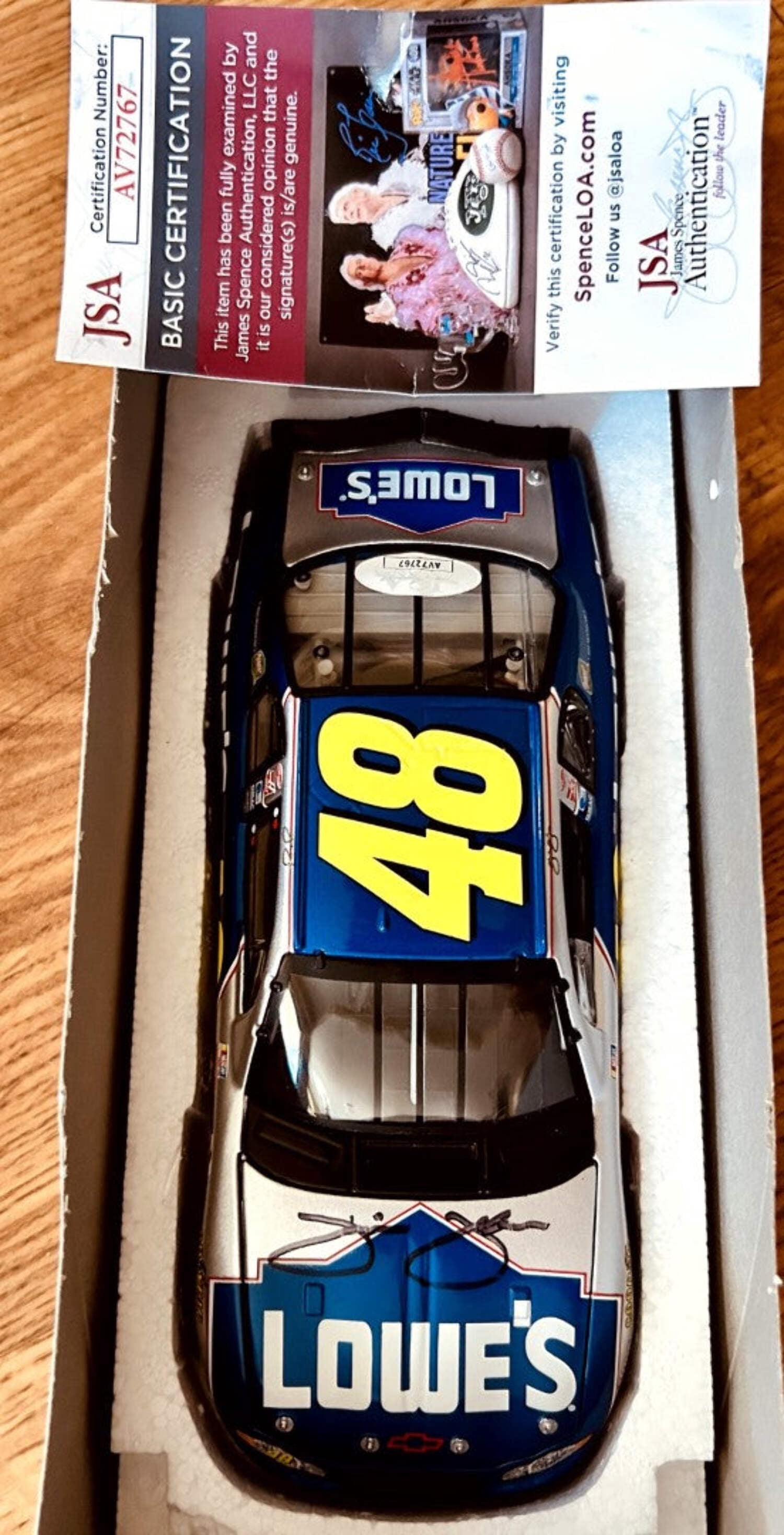 Jimmie Johnson autographed 2002 Lowe's 1:24 Action Collectibles diecast ...