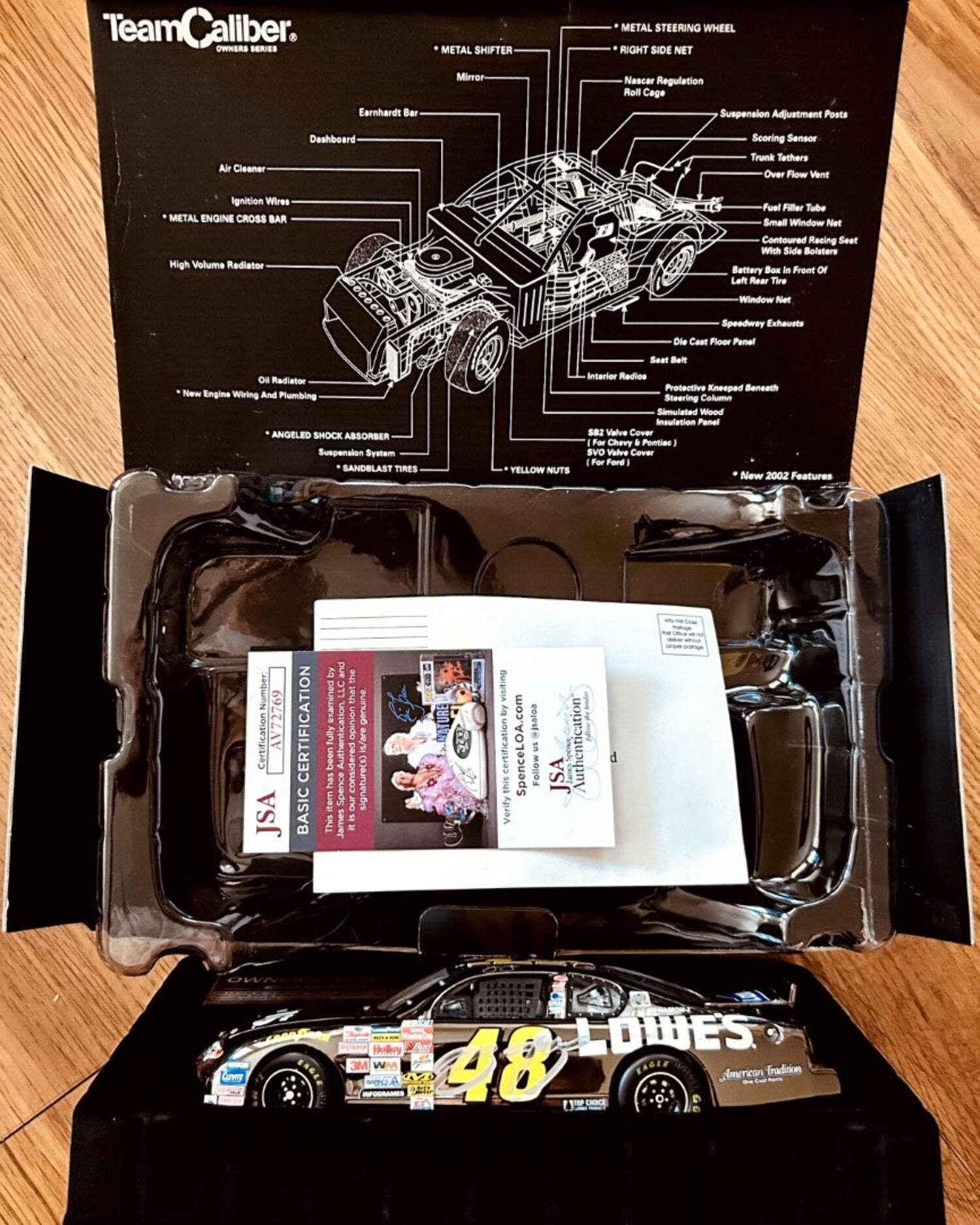 Jimmie Johnson autographed 2002 Lowe's 1:24 Team Caliber Dark Chrome ...