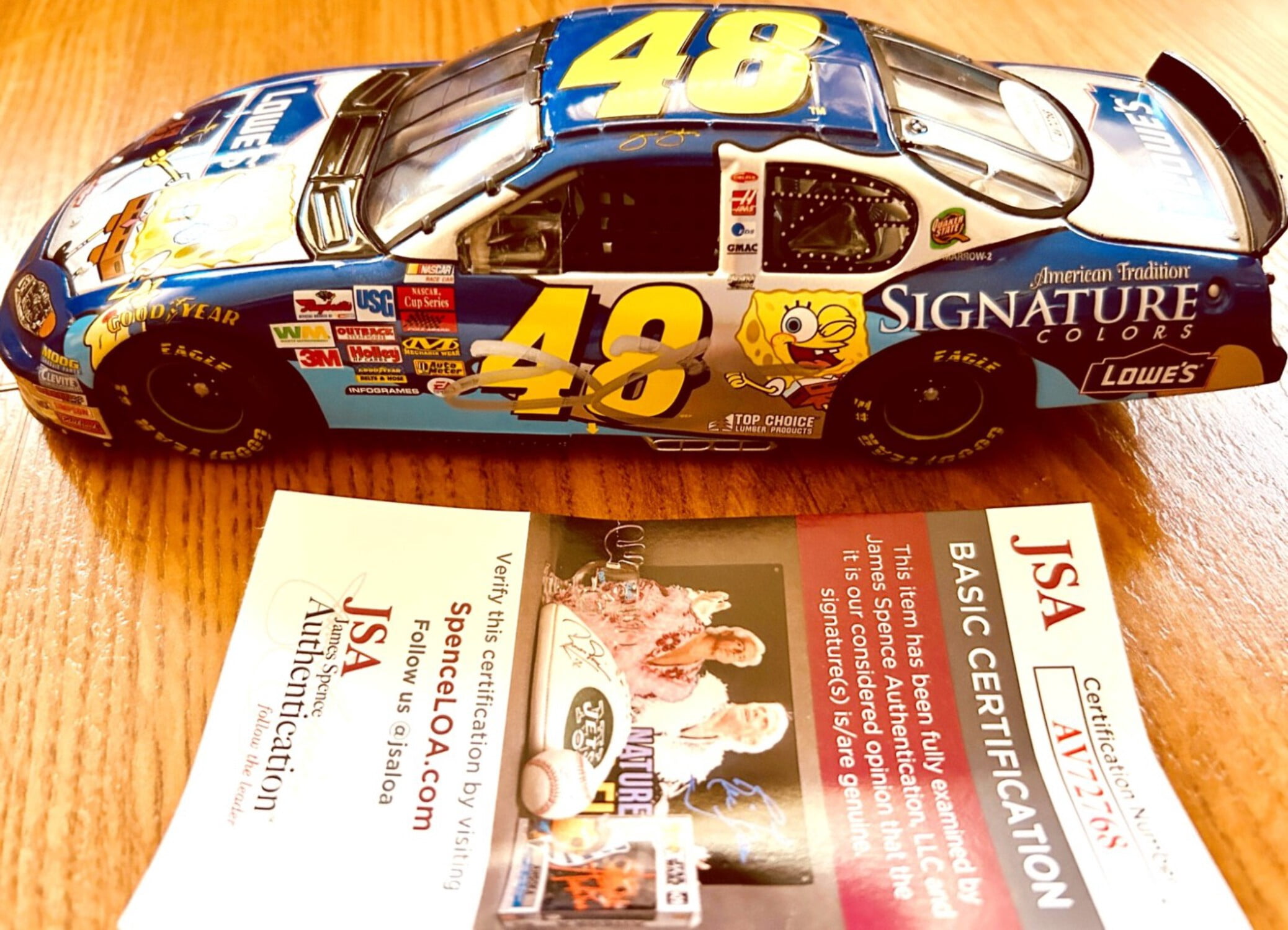Jimmie Johnson autographed 2003 Lowe's SpongeBob 1:24 Action ...