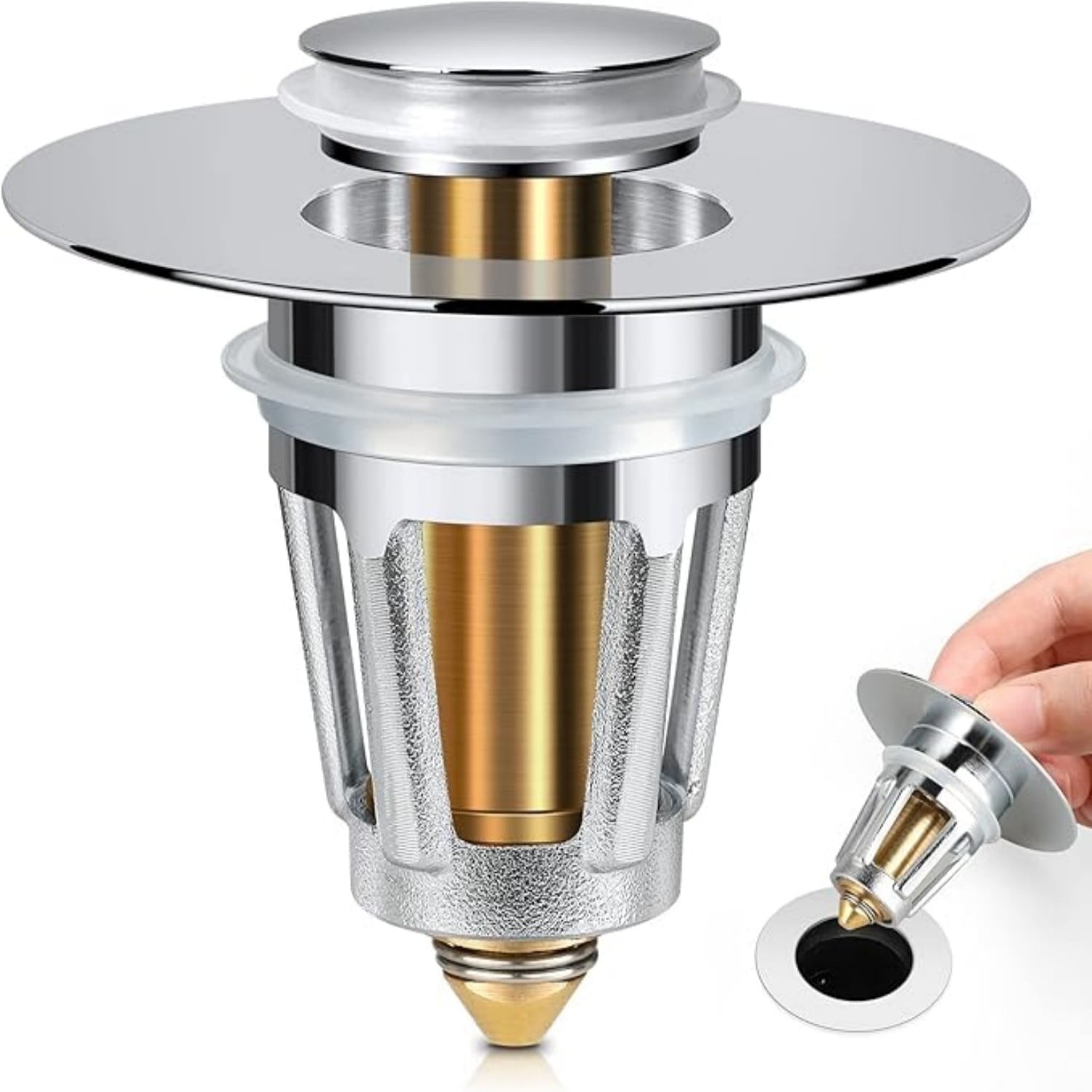 Jimmy 2-Pack Universal Bathroom Sink Stopper, for 1.1-1.5 Inch Bullet ...