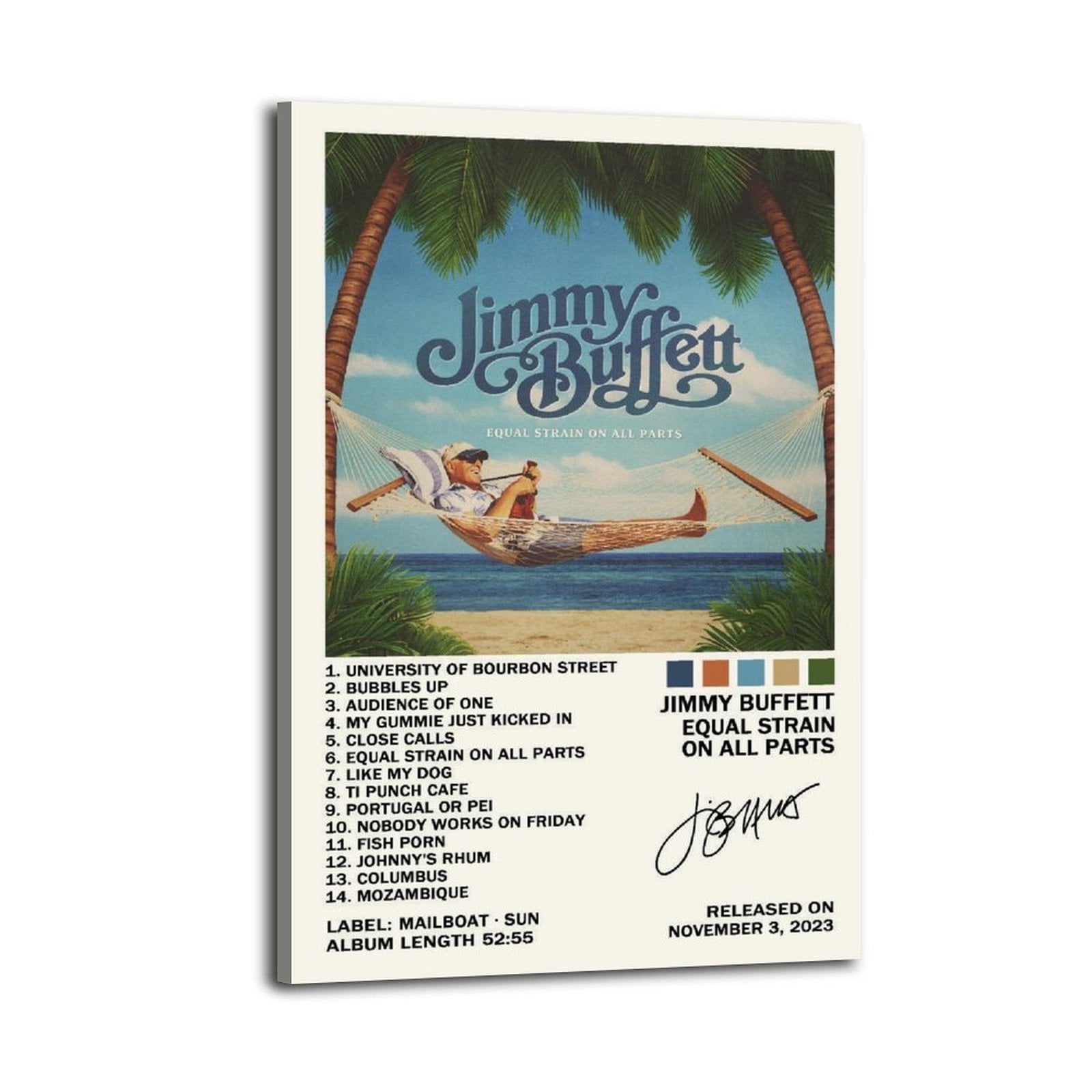 Jimmy Buffett Equal Strain on All Parts Poster Decoration Vibrant High ...