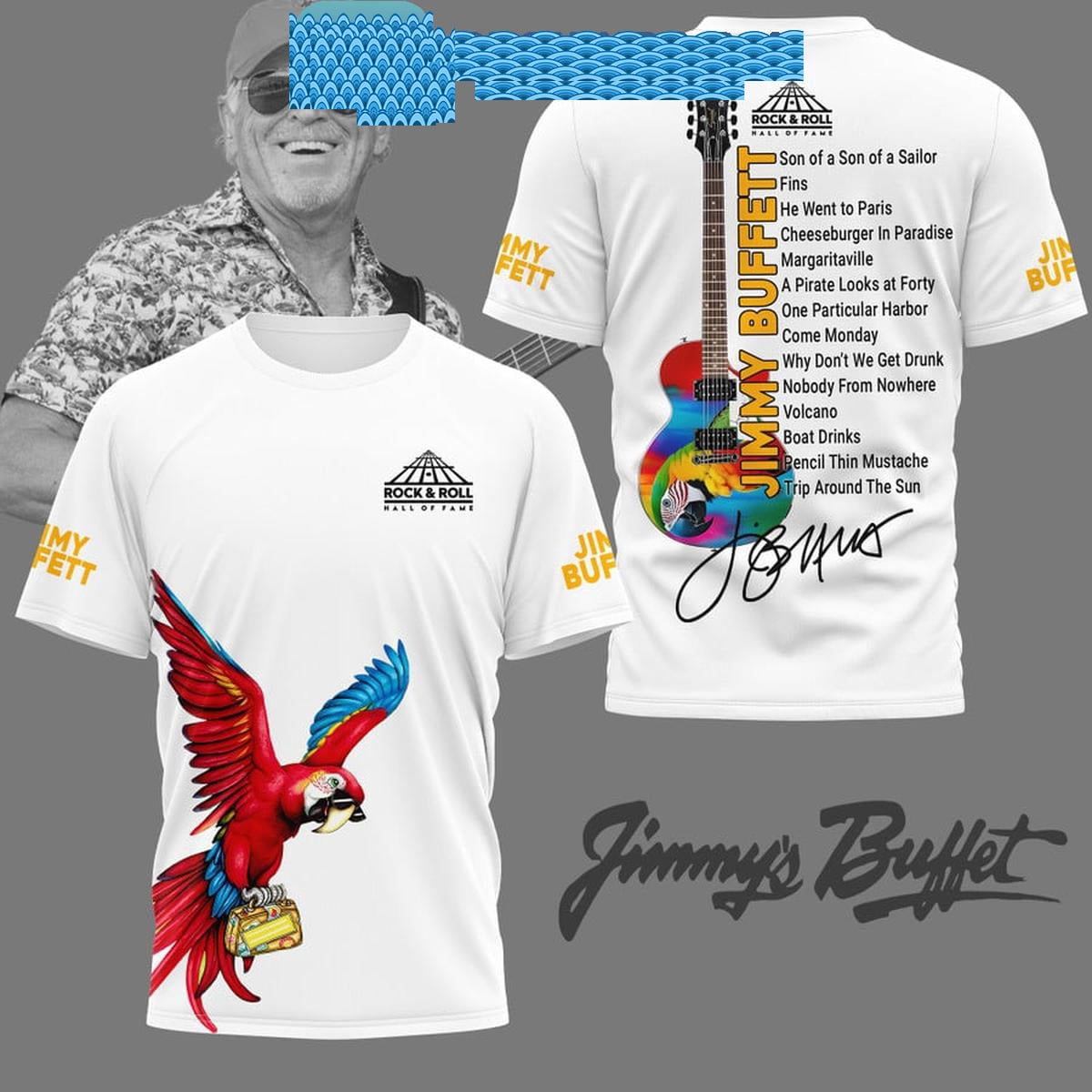 Jimmy Buffett Margaritaville Hall Of Fame Introduction 2024 White ...