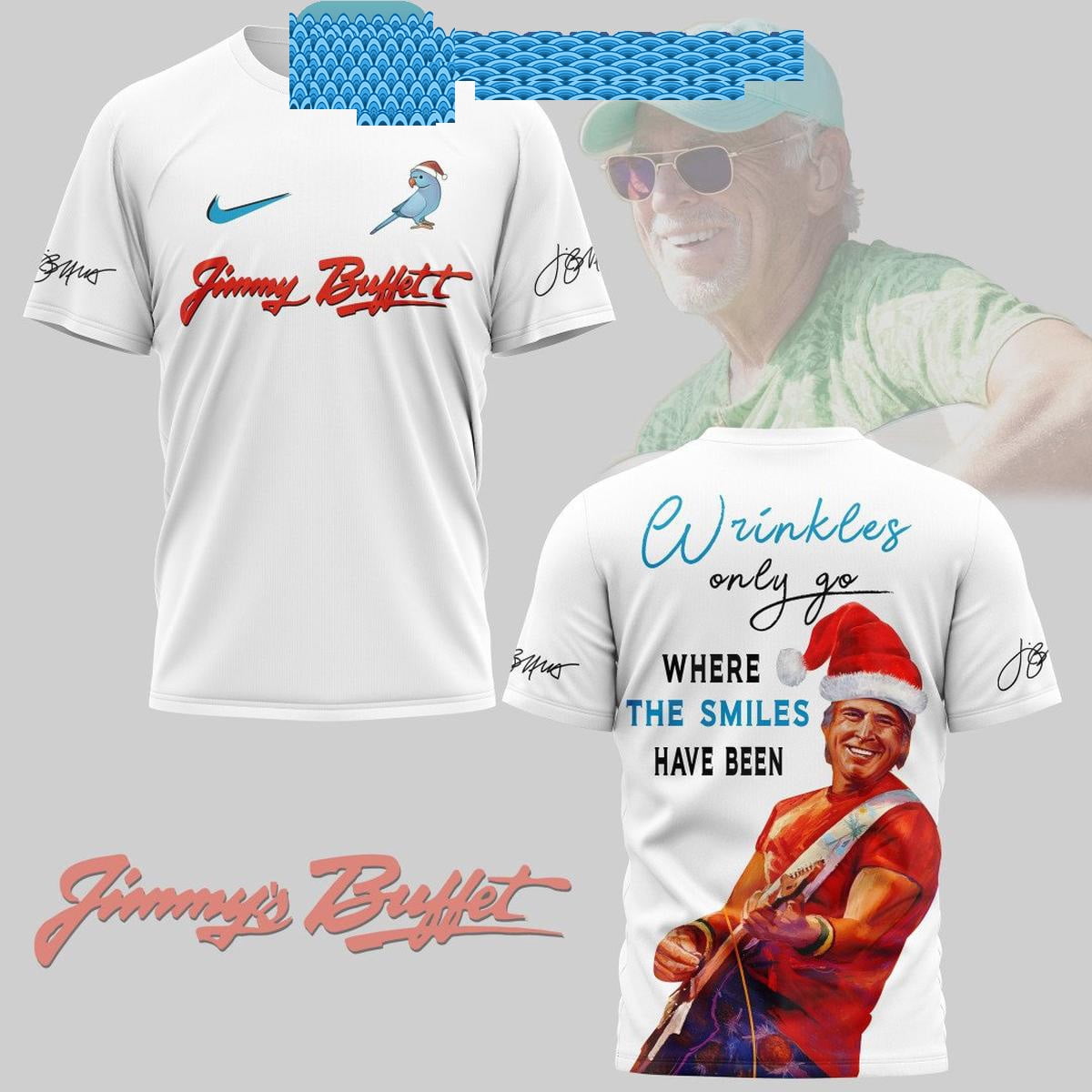 Jimmy Buffett Santa Wrinkles Only Go Where The Smiles Have Been Noel ...