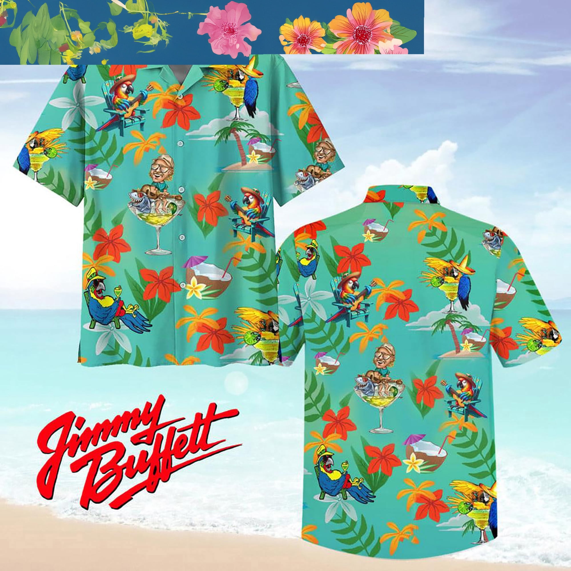 Jimmy Buffett Summer Whiskey Cocktail Hawaiian Shirts - Walmart.com