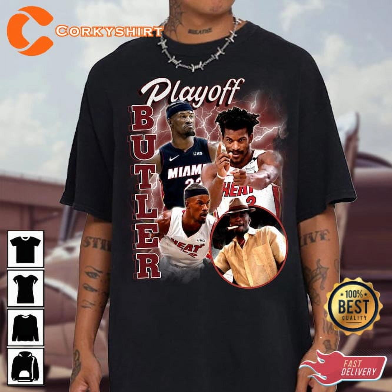 Jimmy Butler Playoff Basketball Classic 90s Graphic Bootleg T Shirt