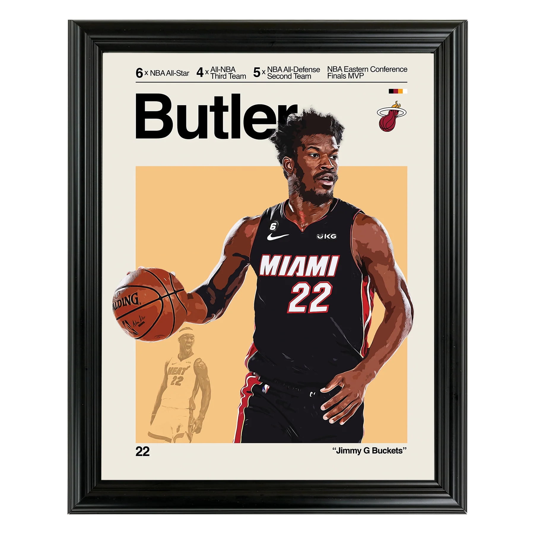 Jimmy Butler Sports Art Framed Photo by Thomas Maxwell - Walmart.com
