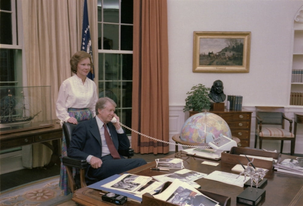 Jimmy Carter And Rosalynn Carter In The Oval Office When The Panama ...