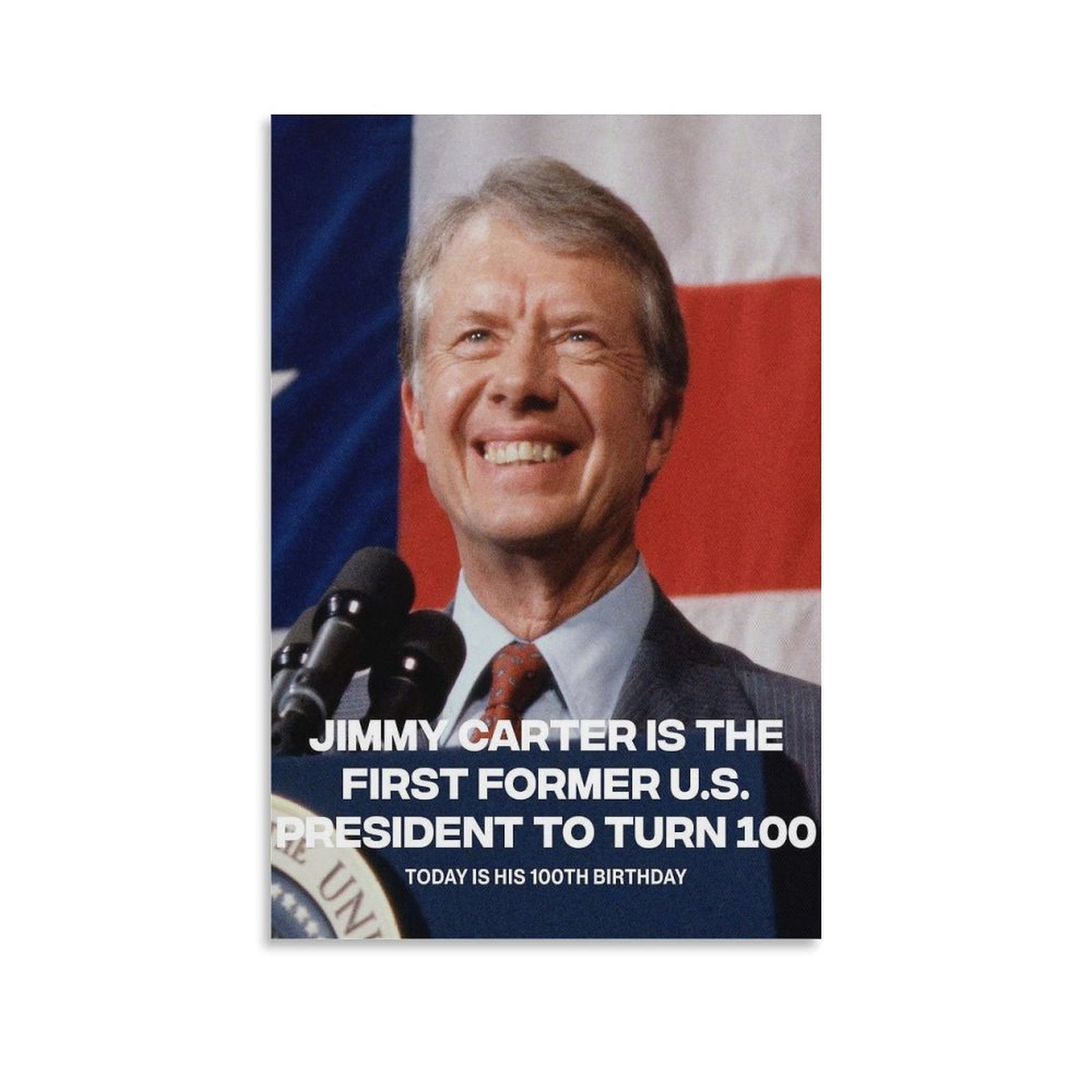 Jimmy Carter Former President 100 Years Old (13) Artworks Canvas Poster ...