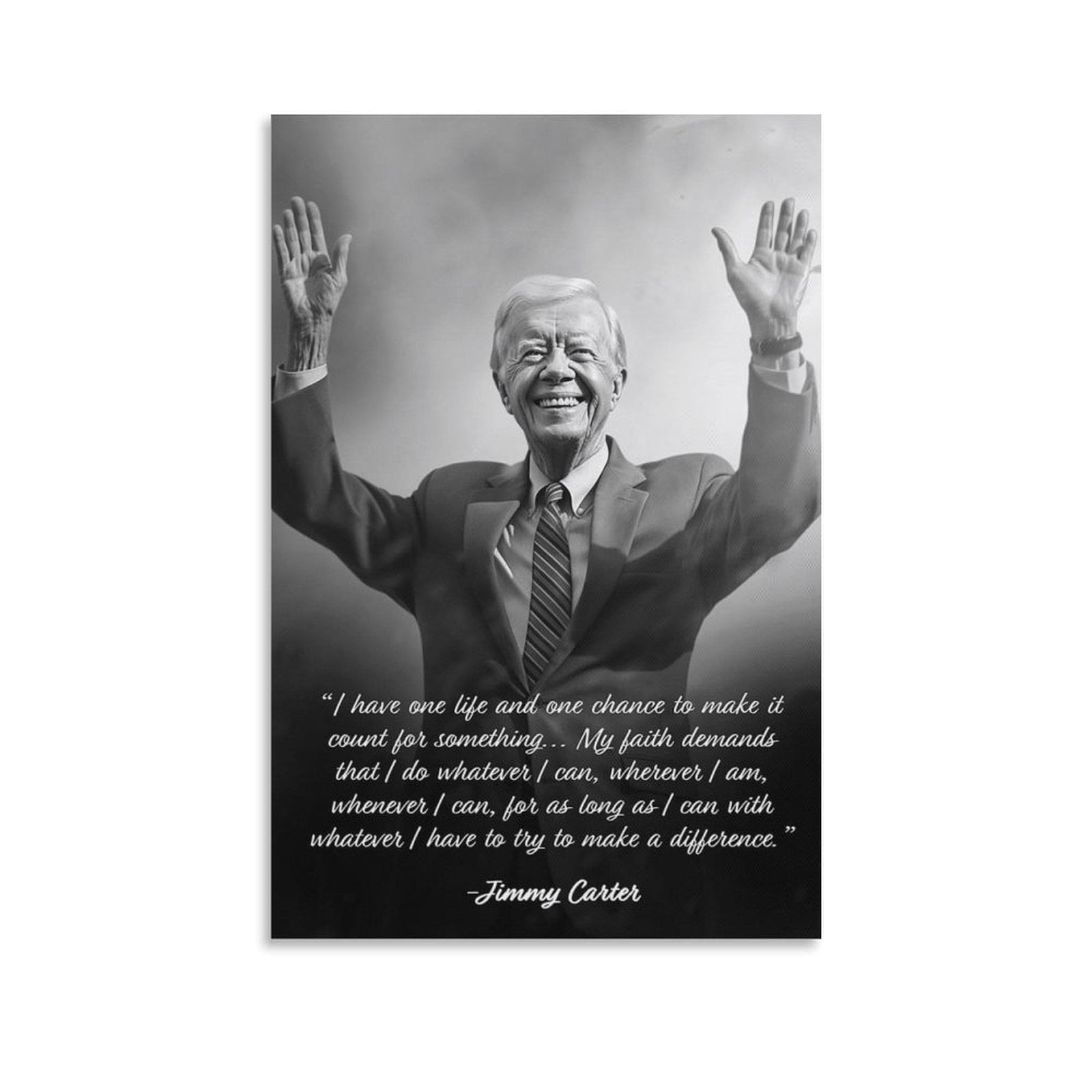 Jimmy Carter Former President 100 Years Old (8) Painting On Canvas Wall ...