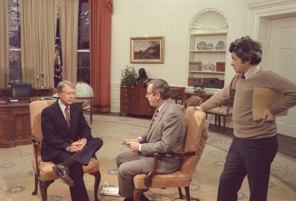 Jimmy Carter Prepares For An Interview With Nbc Anchor John Chancellor ...