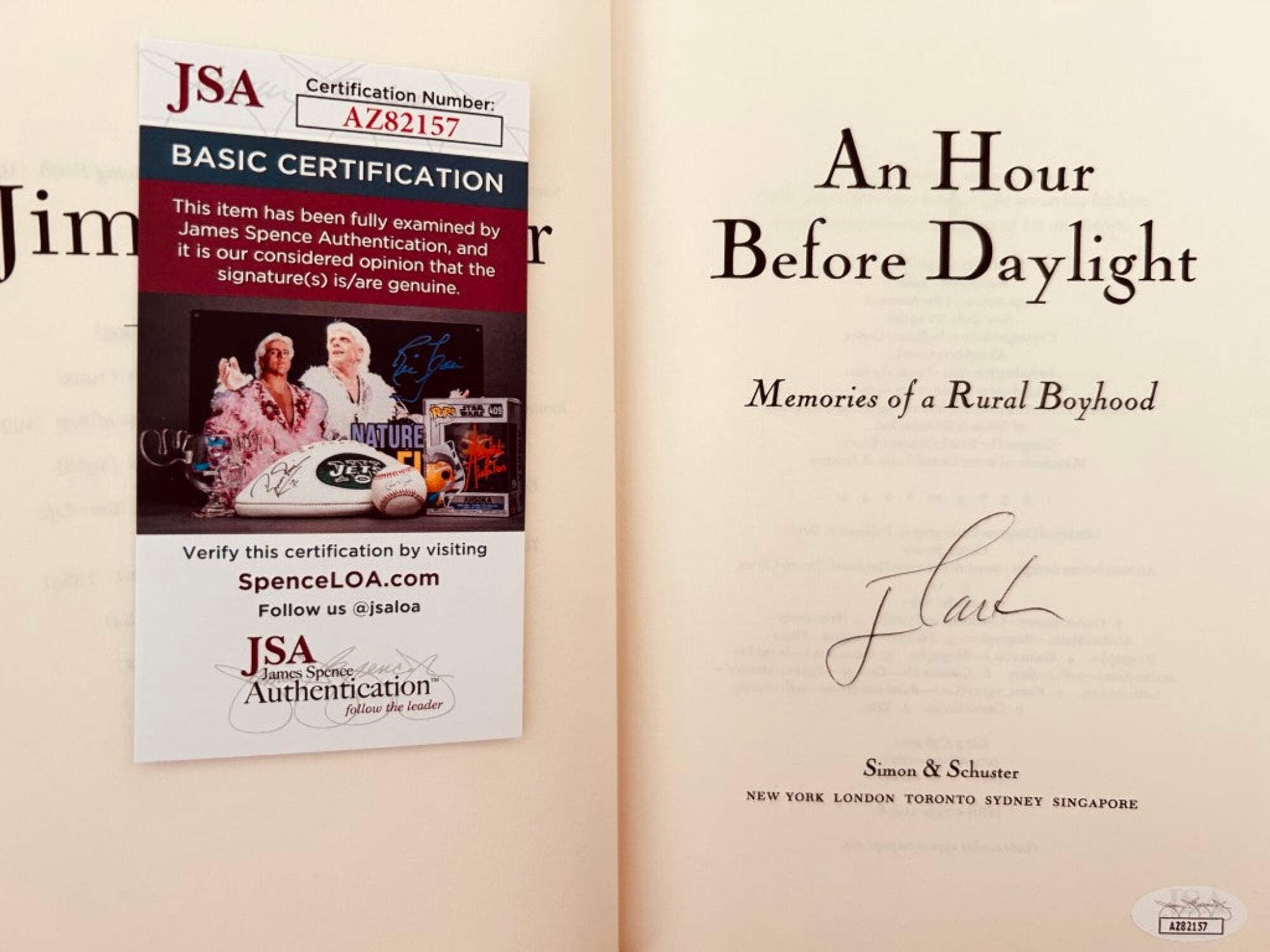 Jimmy Carter autographed An Hour Before Daylight hardcover book JSA ...