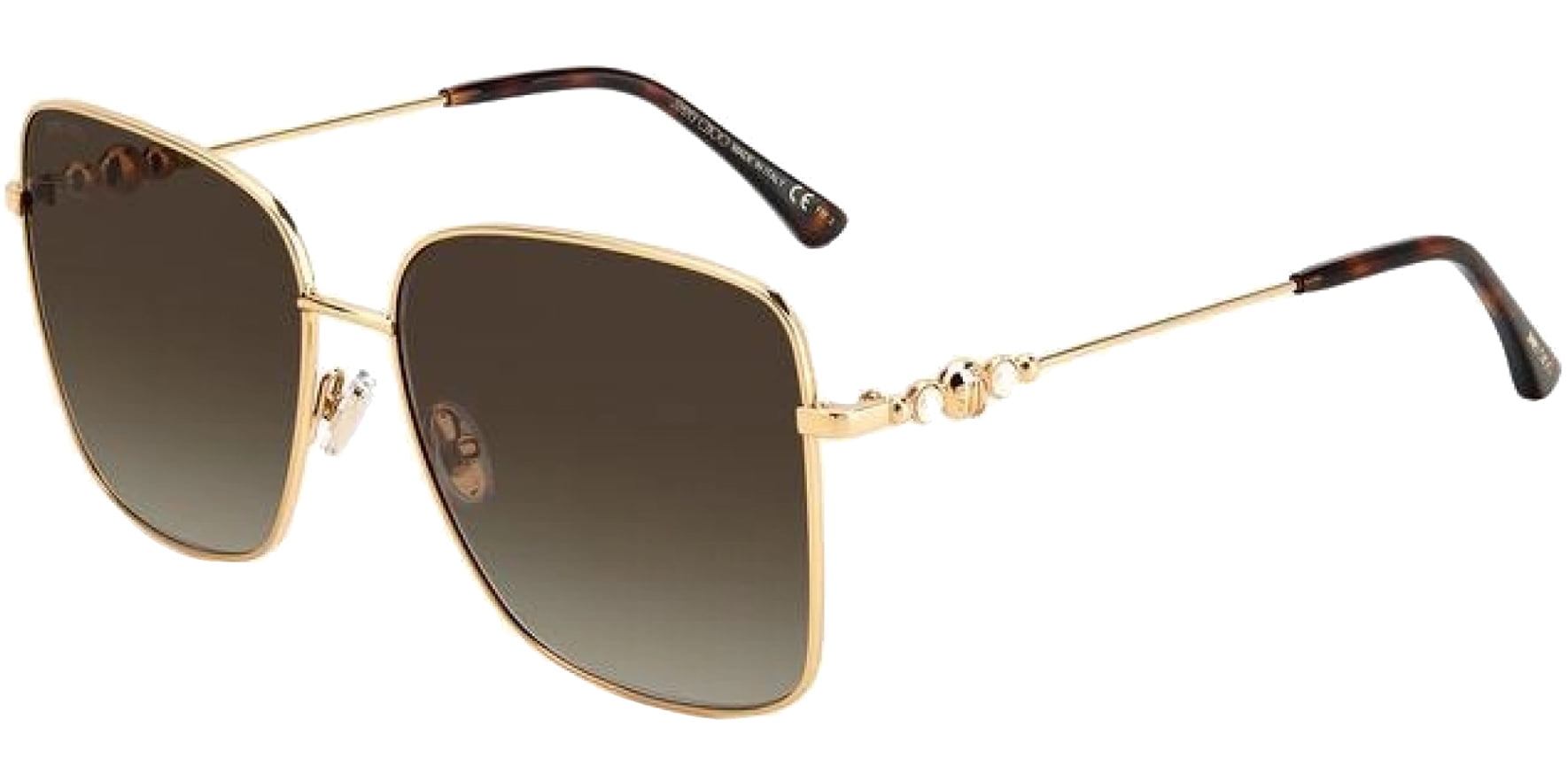 Jimmy Choo Hester Women's Gold-Tone/Havana Butterfly Sunglasses with ...