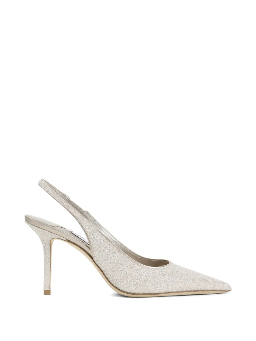 Jimmy Choo Metallic Love 85 Glitter Slingback Heels Metallic (Women's ...