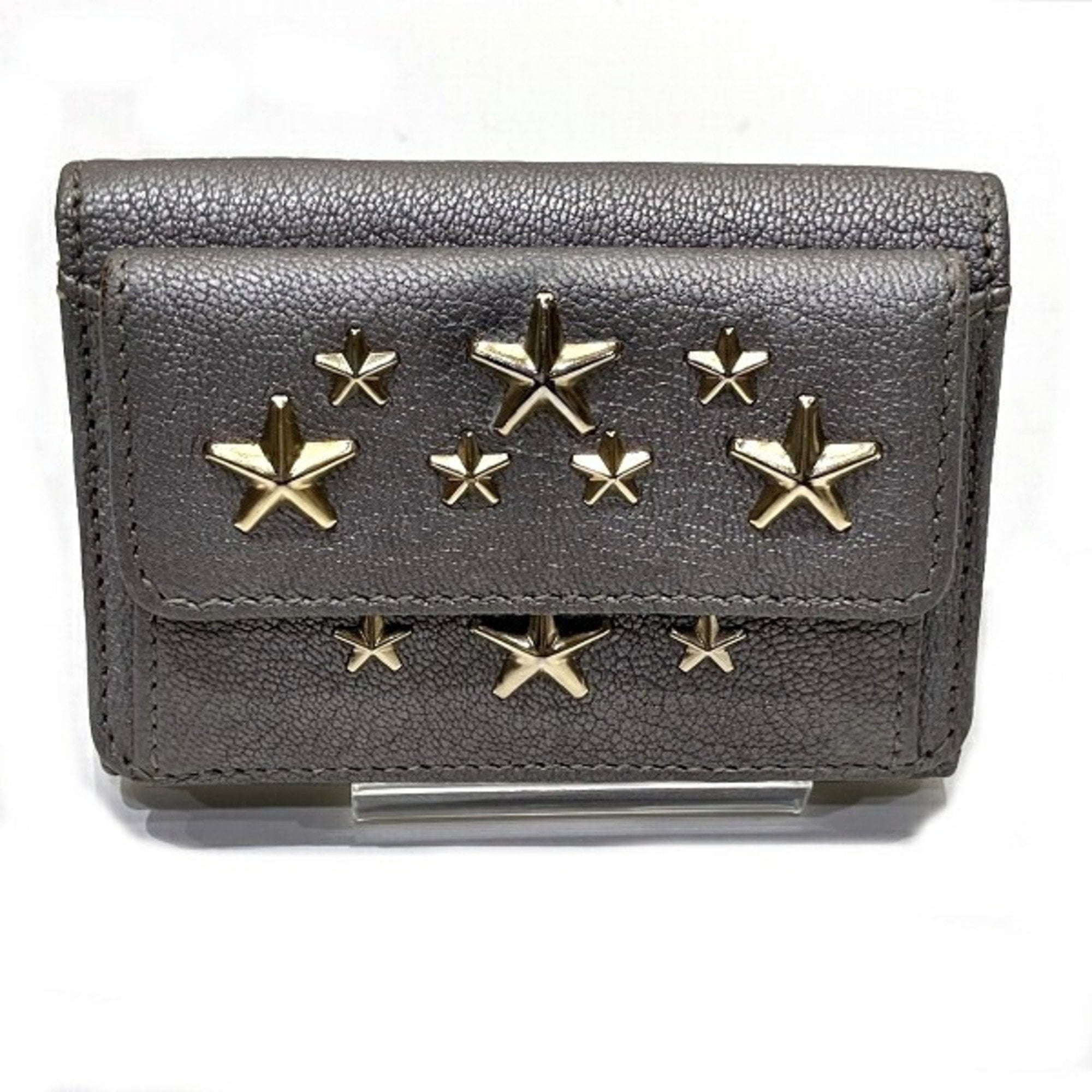 Pre-Owned Jimmy Choo Star Studs Compact Wallet Tri-fold for Women (Good ...