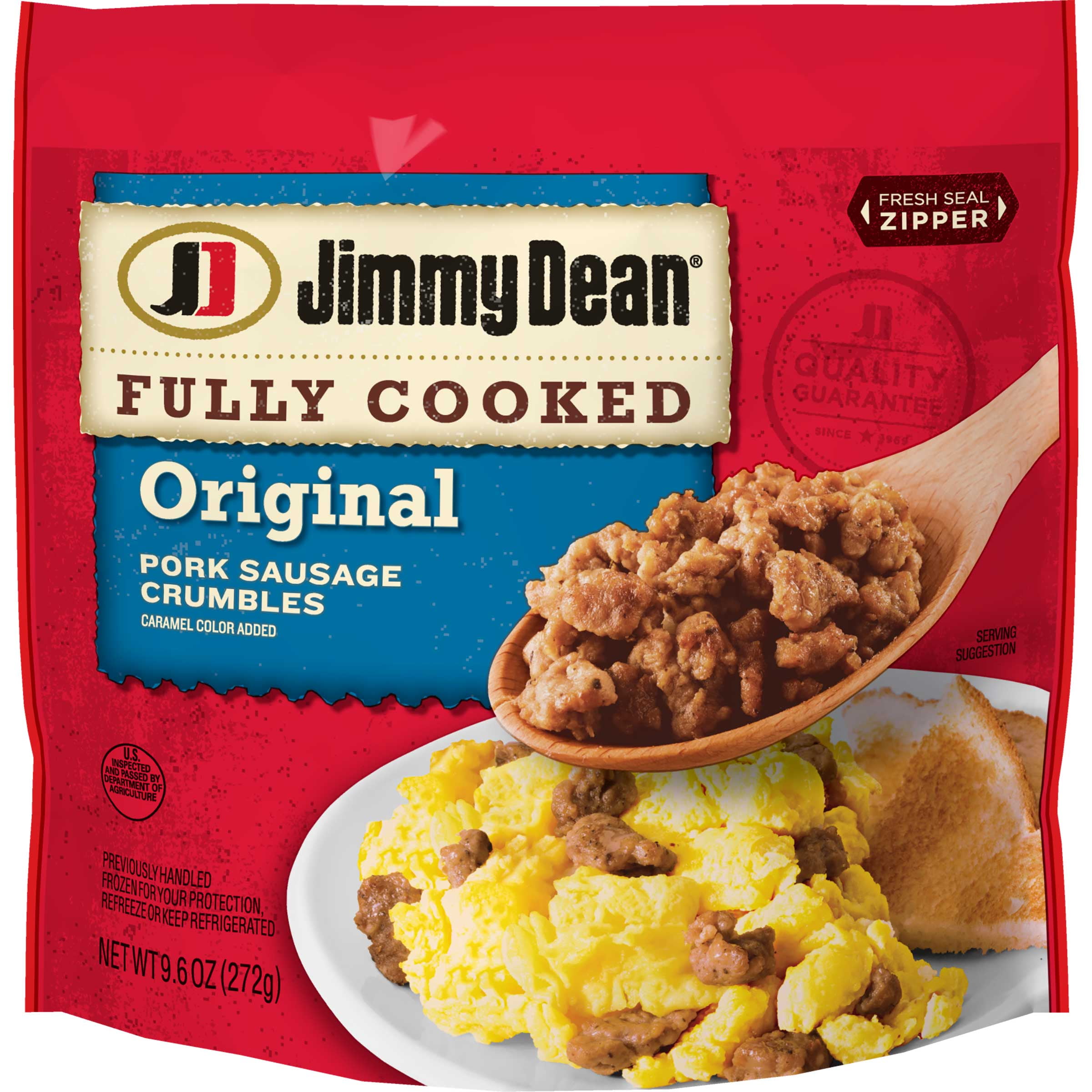 Jimmy Dean Fully Cooked Original Pork Sausage Crumbles, 9.6 Oz, 6 per ...