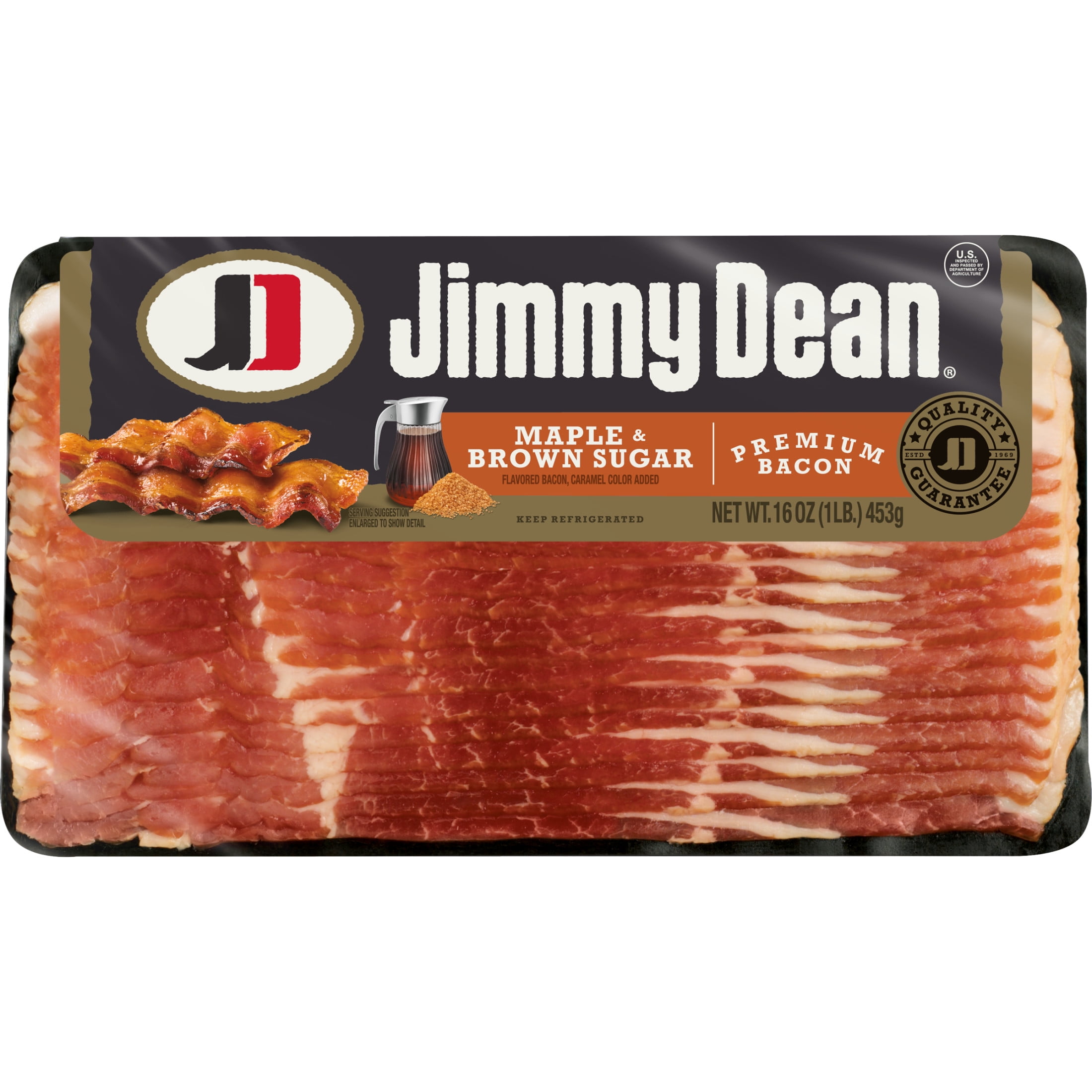 Jimmy Dean Maple & Brown Sugar Premium Refrigerated Bacon, 16 oz ...