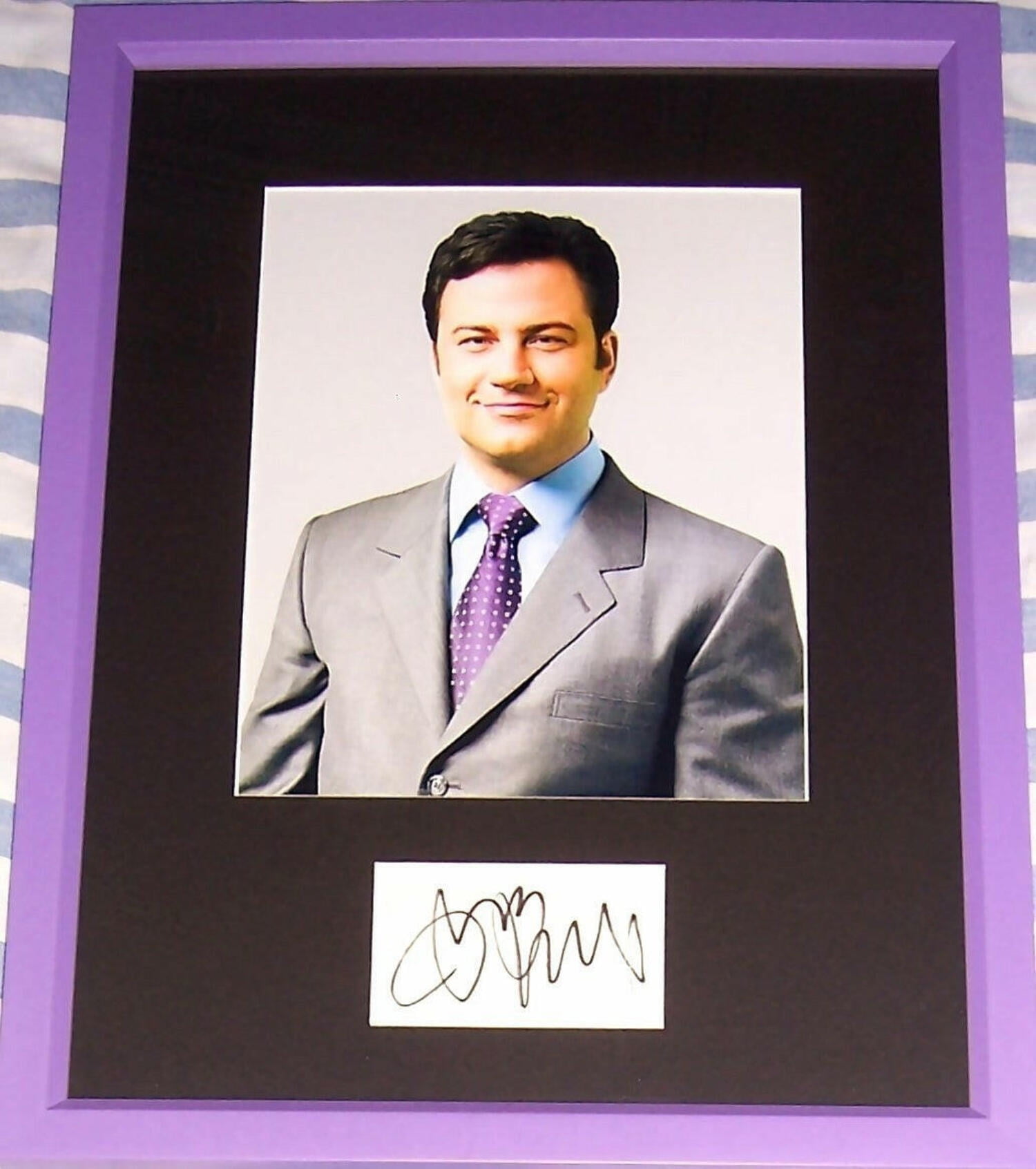 Jimmy Kimmel autograph custom framed with 8x10 portrait photo JSA ...