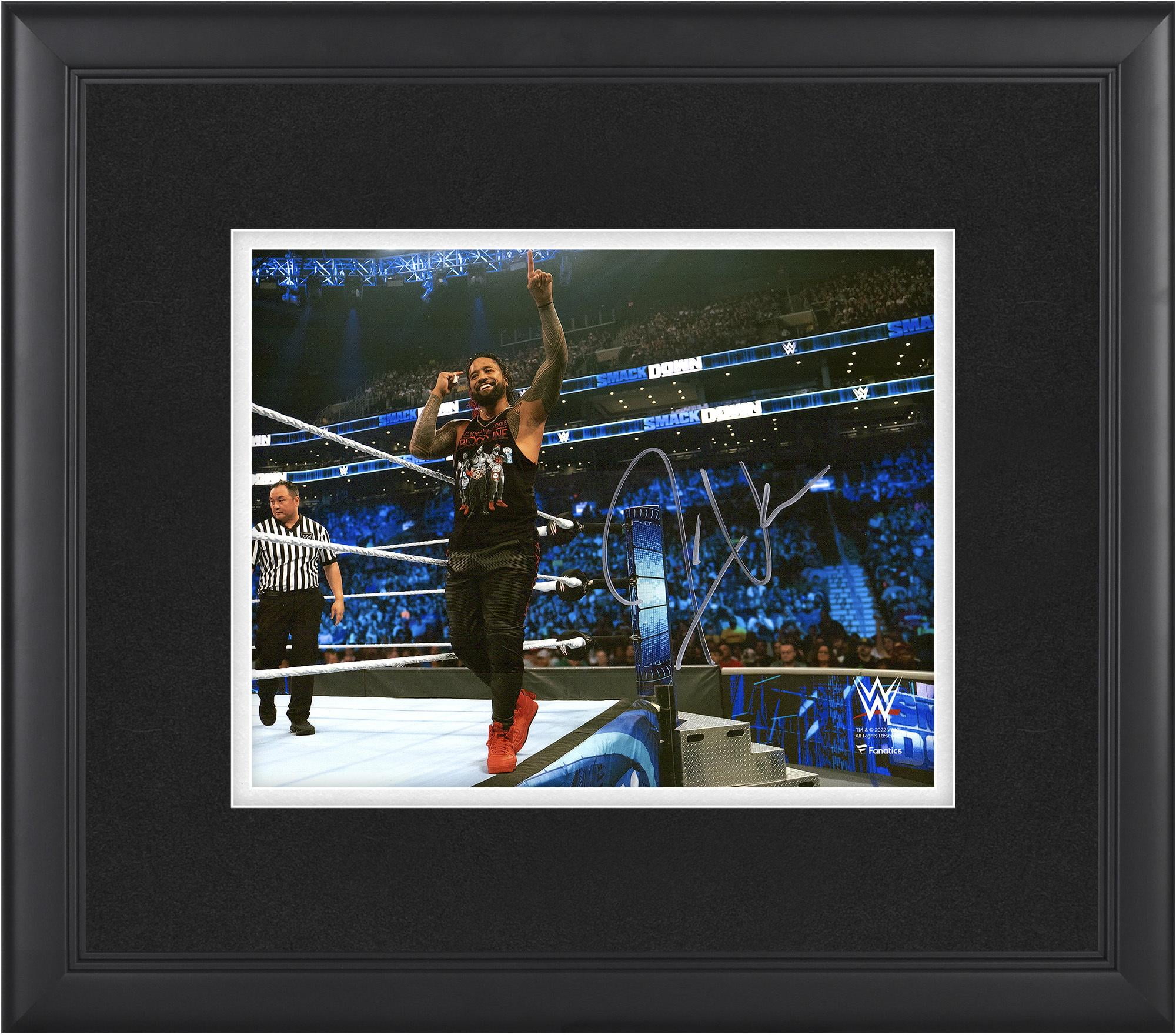 Jimmy Uso WWE Framed Autographed 8" x 10" On Ring Apron 1's Up ...