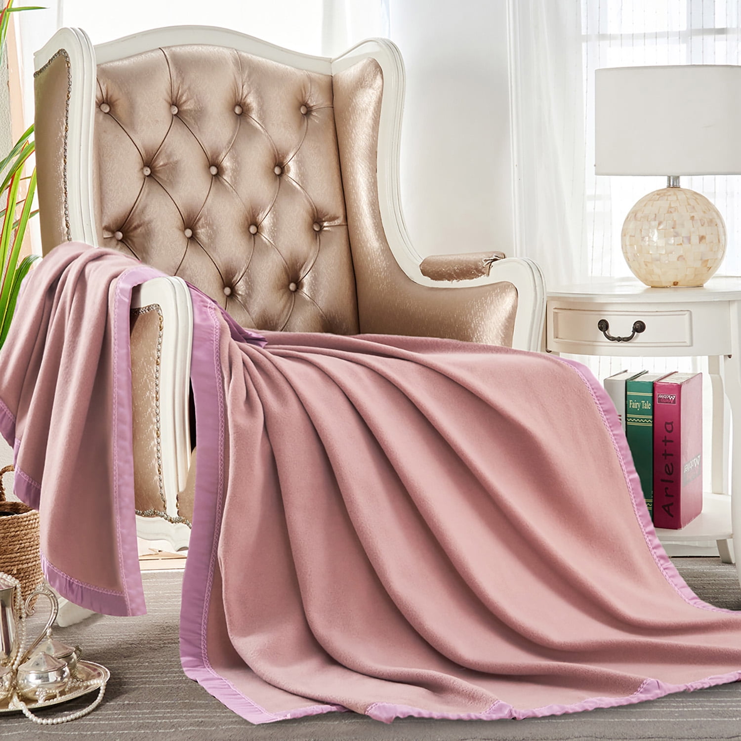 JML Woodrose Pink Ultra Soft Fleece Throw - Quality Blanket - Walmart.com