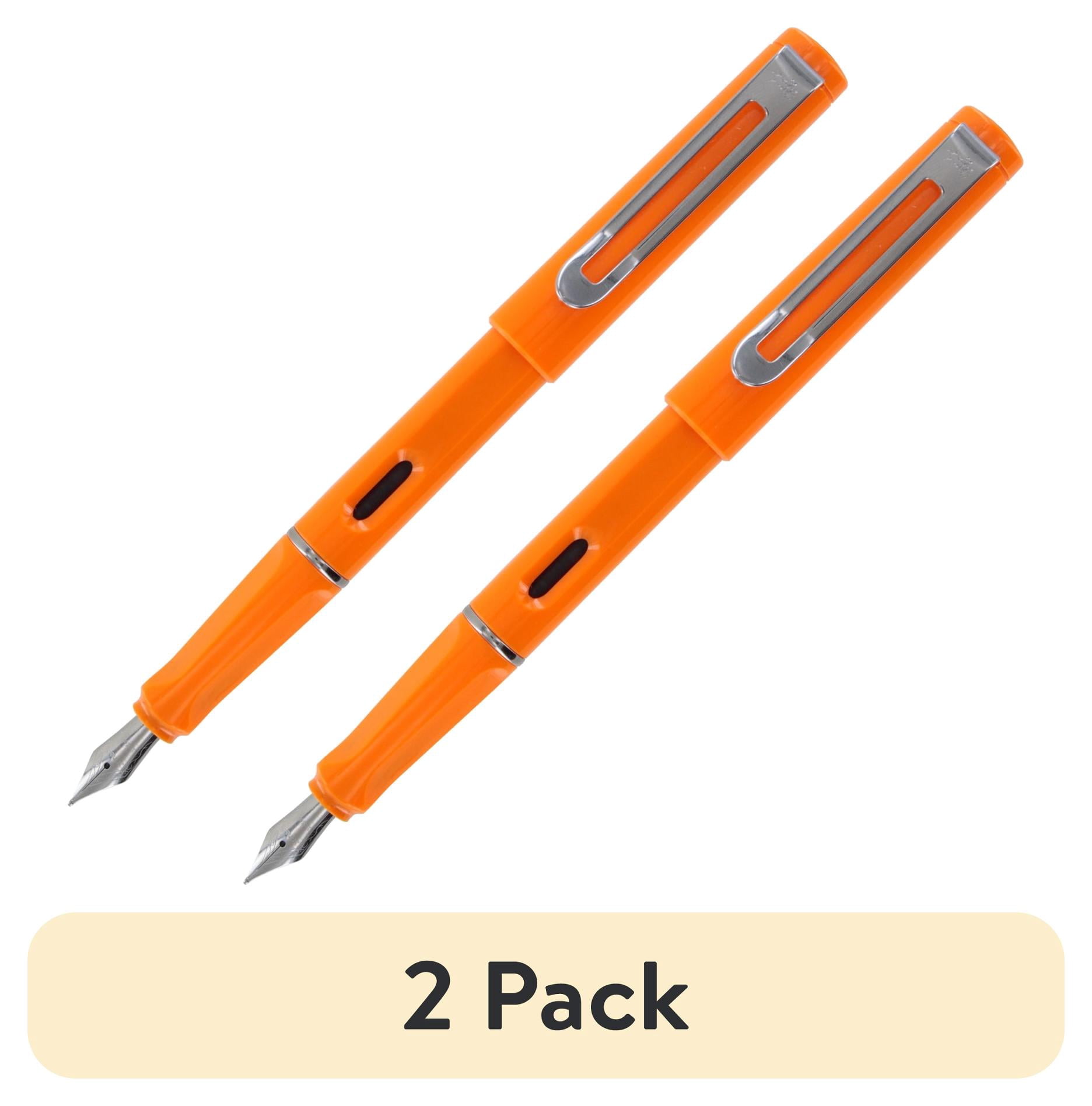 (2 pack) JinHao 599A Orange Plastic Fountain Pen - Walmart.com