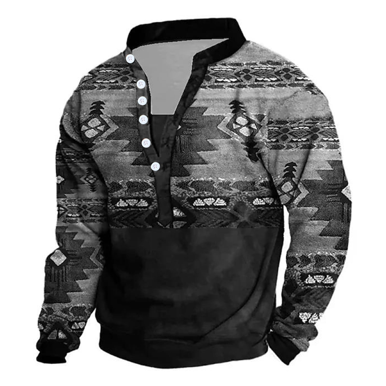 Jinran Christmas Mens Ugly Sweatshirt Mens Western Aztec Sweaters