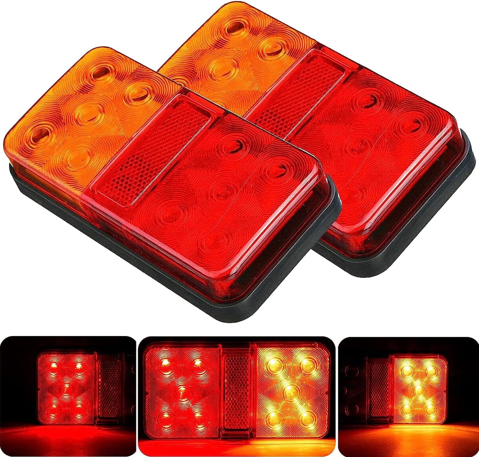 JinRui-T 2PCS 12V LED IFF17 Rear Tail Lights Lights Universal 10Leds ...