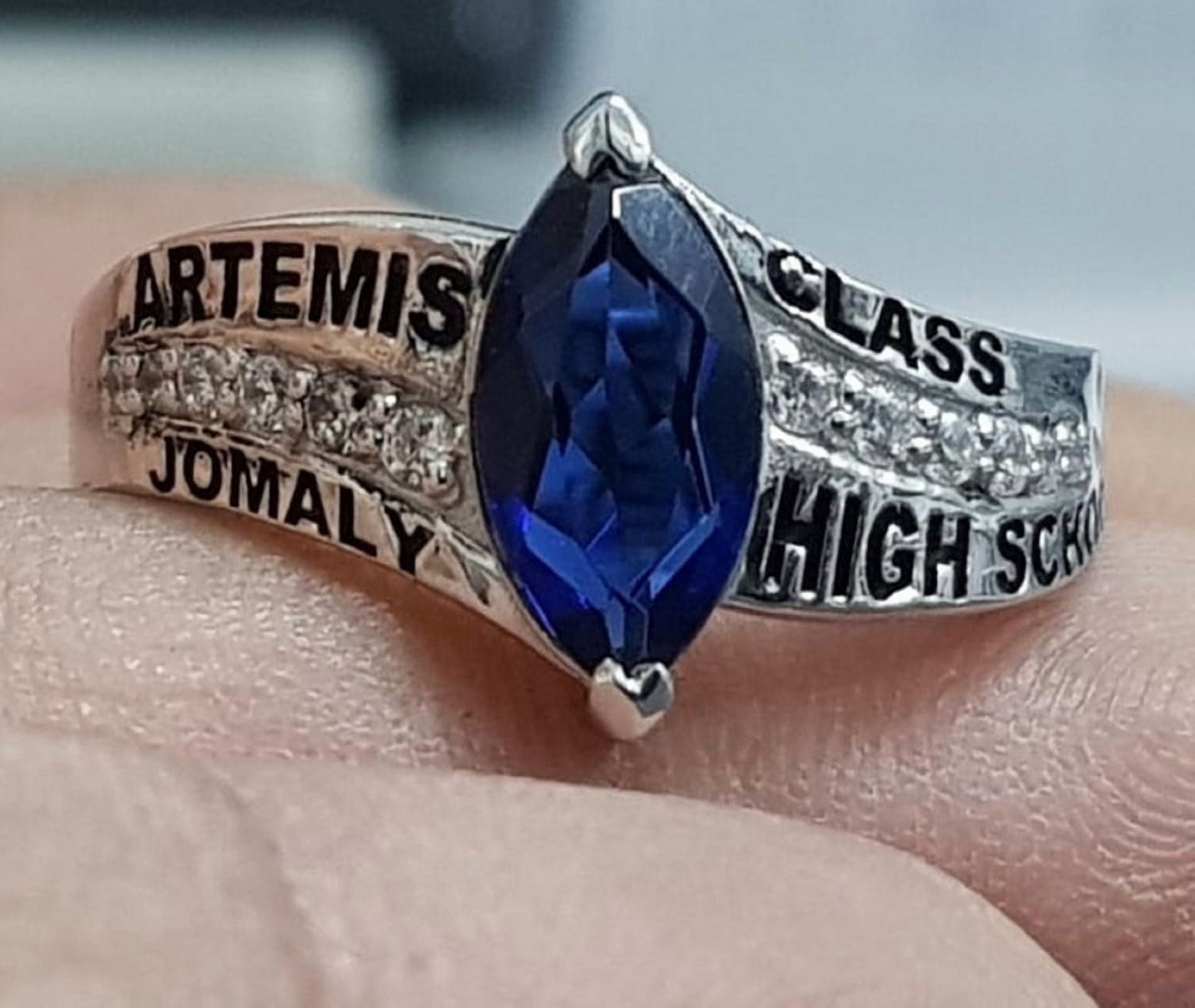 Jinaldiamond CZ Marquise Gemstone Custom High School Class Ring for ...