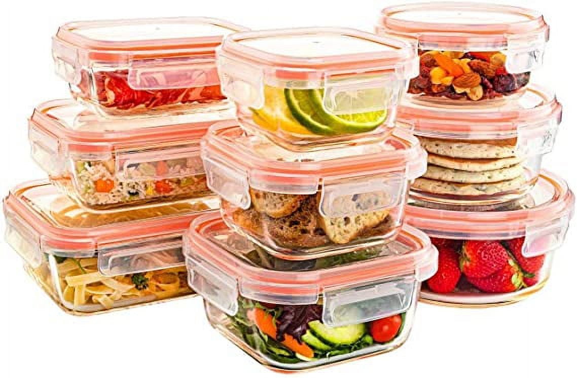 Jinamart Stackable Glassware - Airtight Meal Prep, Transparent Lunch ...