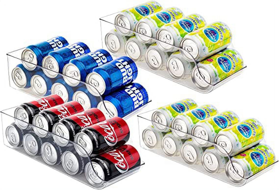 Jinamart Pop Soda Can Organizer Bin and Dispenser (Open) - Refrigerator ...
