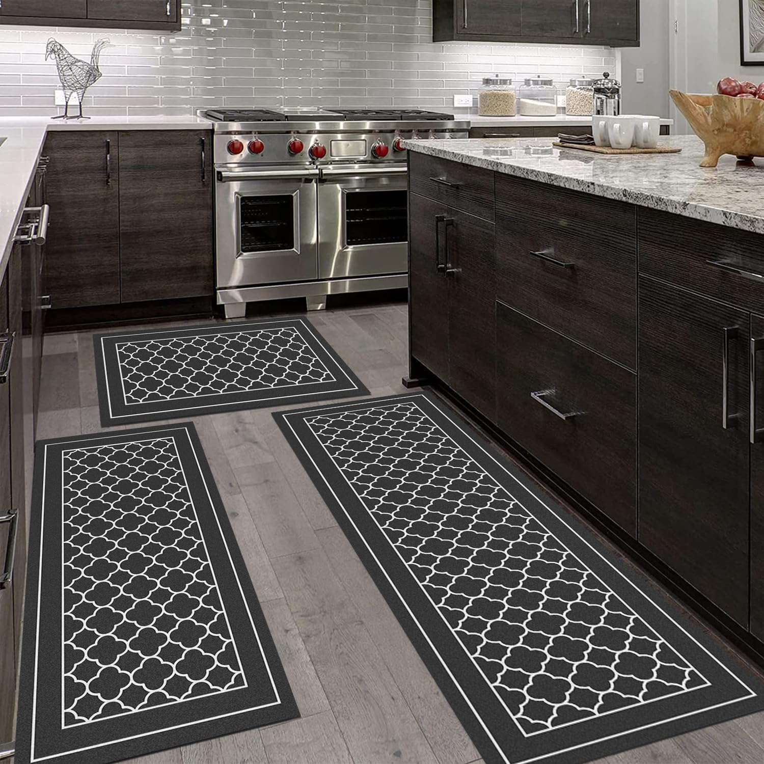 Jinaply Kitchen Rugs Sets 3 Piece with Runner,Farmhouse Kitchen Runner ...