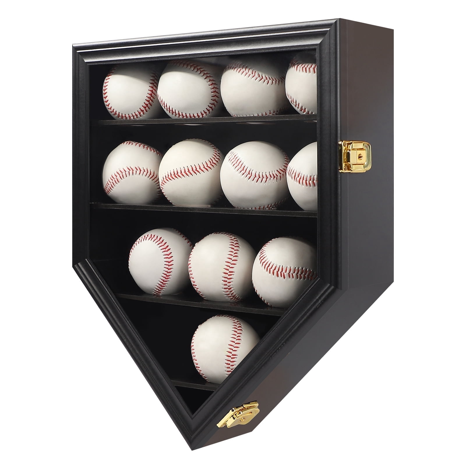 12 Baseball Display Case for Autograph Balls Collection Storage Black ...