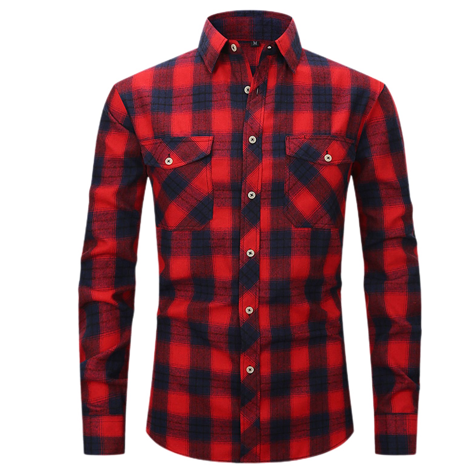 SWSMCLT Men's Plaid Shirt Western Top Summer Long Sleeve Flannel Shirt ...