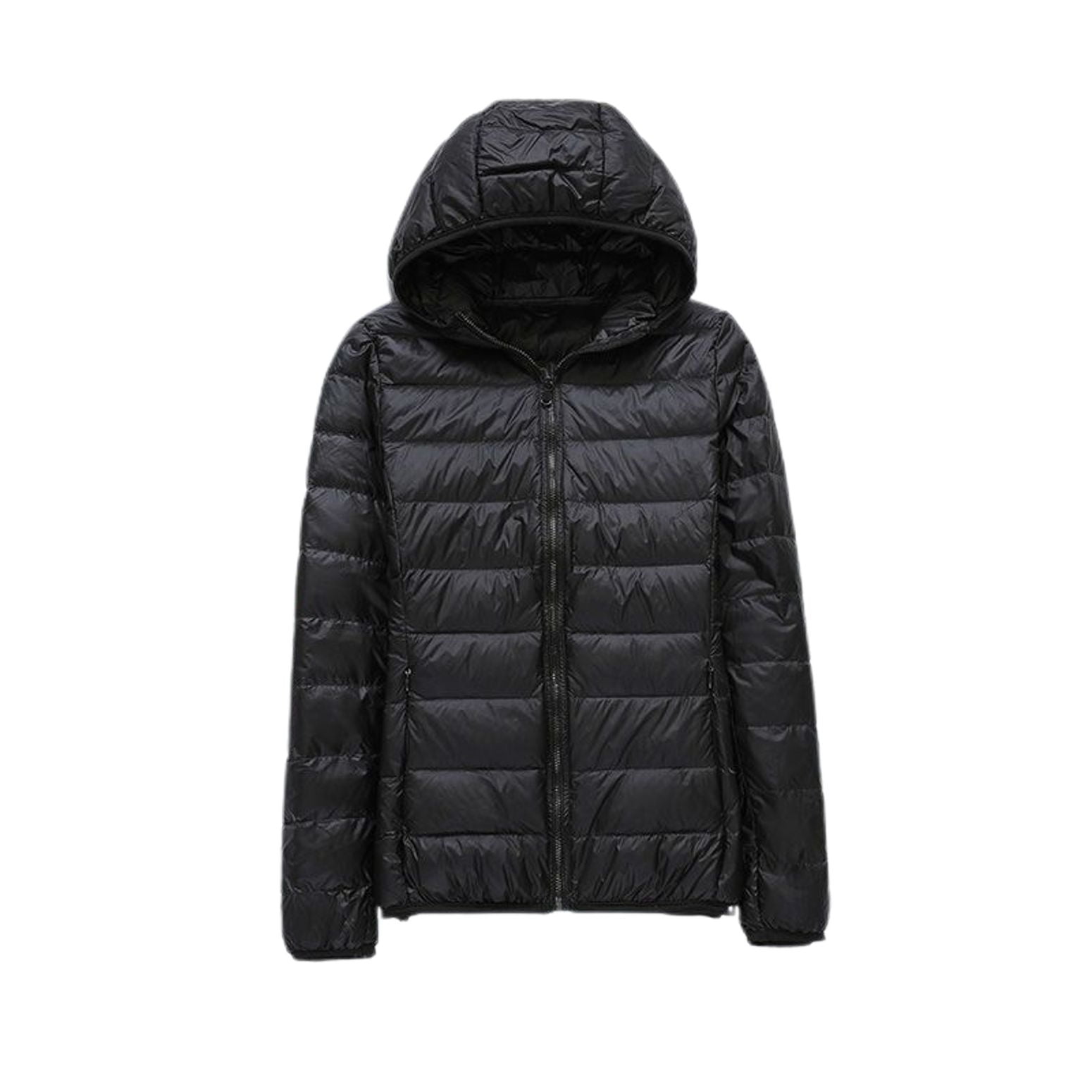 Jinda Women's Soft Zip Up Down Jacket Long Sleeve Hoodie Hooded Puffer ...