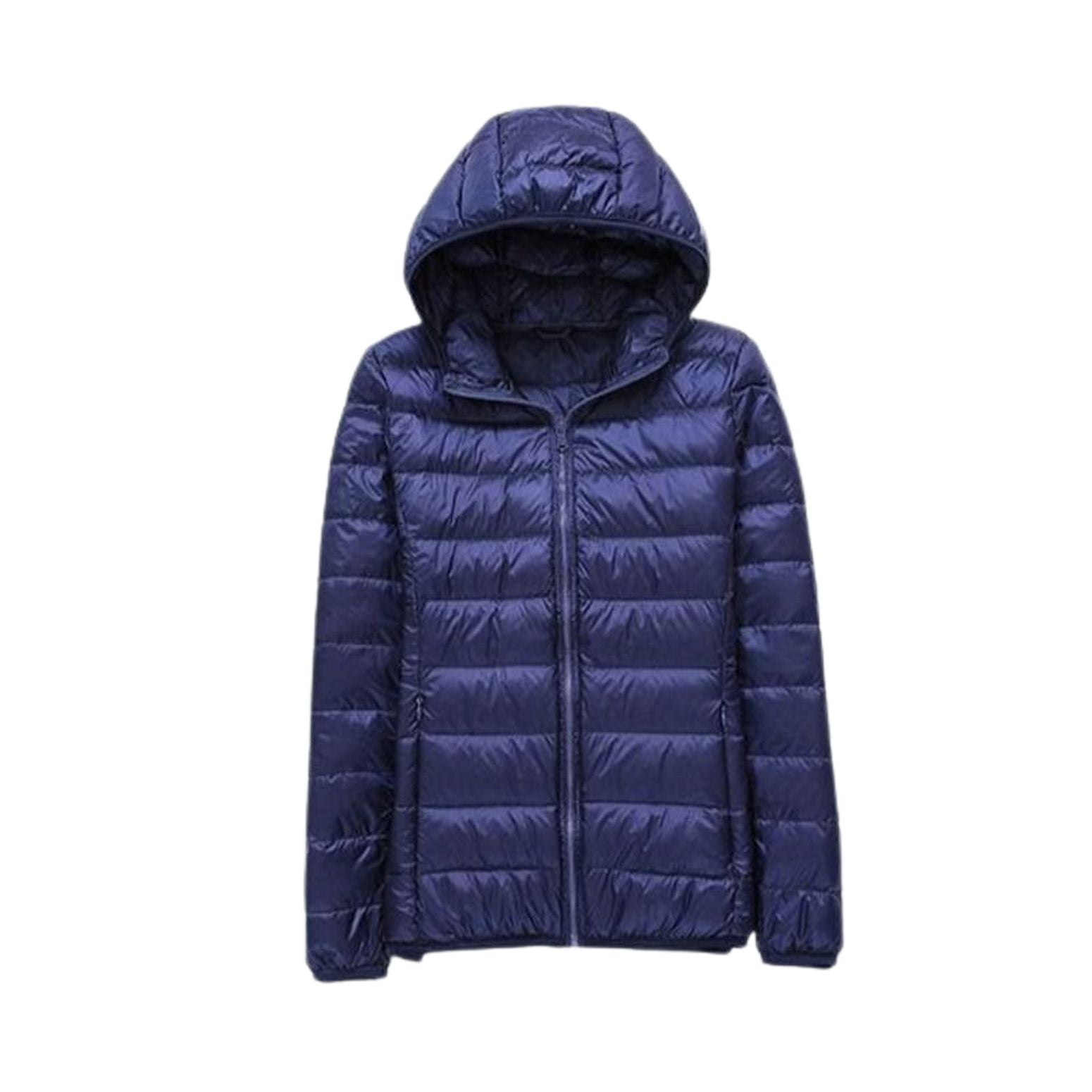 Jinda Women's Soft Zip Up Down Jacket Long Sleeve Hoodie Hooded Puffer ...