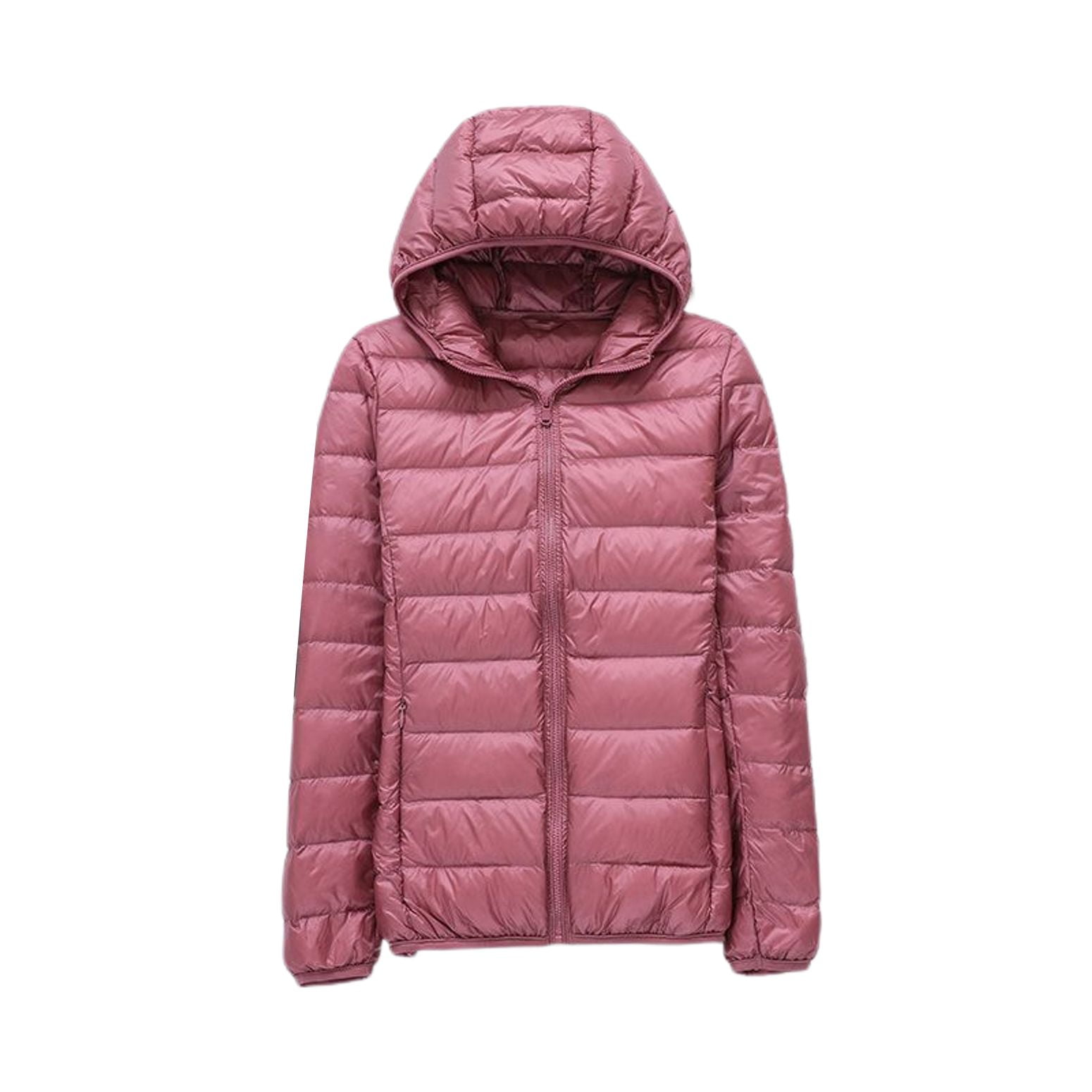 Jinda Women's Soft Zip Up Down Jacket Long Sleeve Hoodie Hooded Puffer ...
