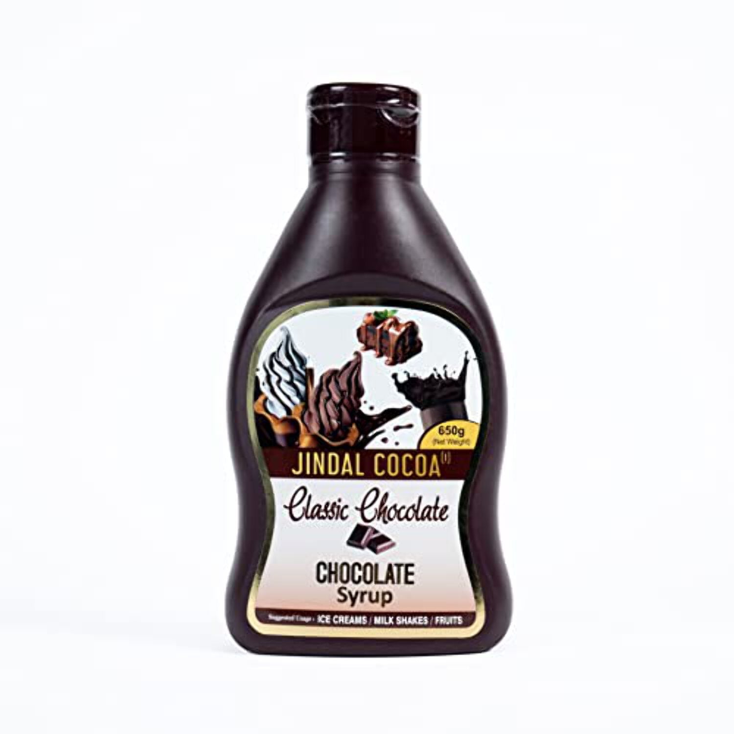 Jindal Cocoa Classic Chocolate Syrup for Topping/Chocolate Shakes, 100% ...