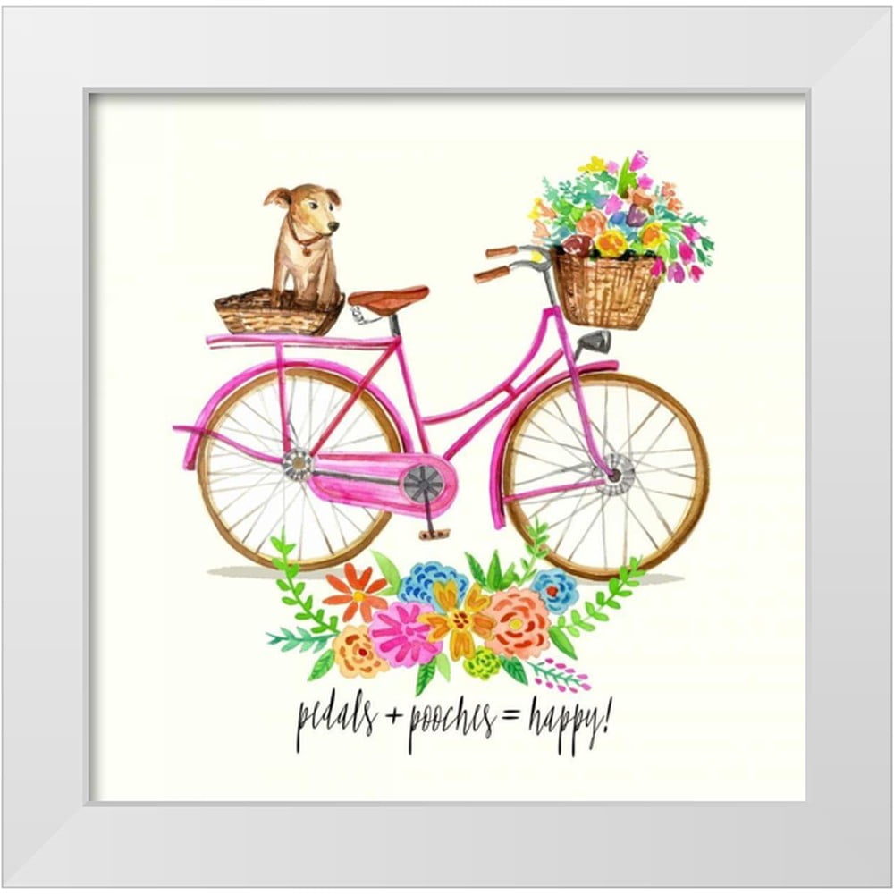 Jing, Jin 15x15 White Modern Wood Framed Museum Art Print Titled - Pedals + Pooches - Walmart.com